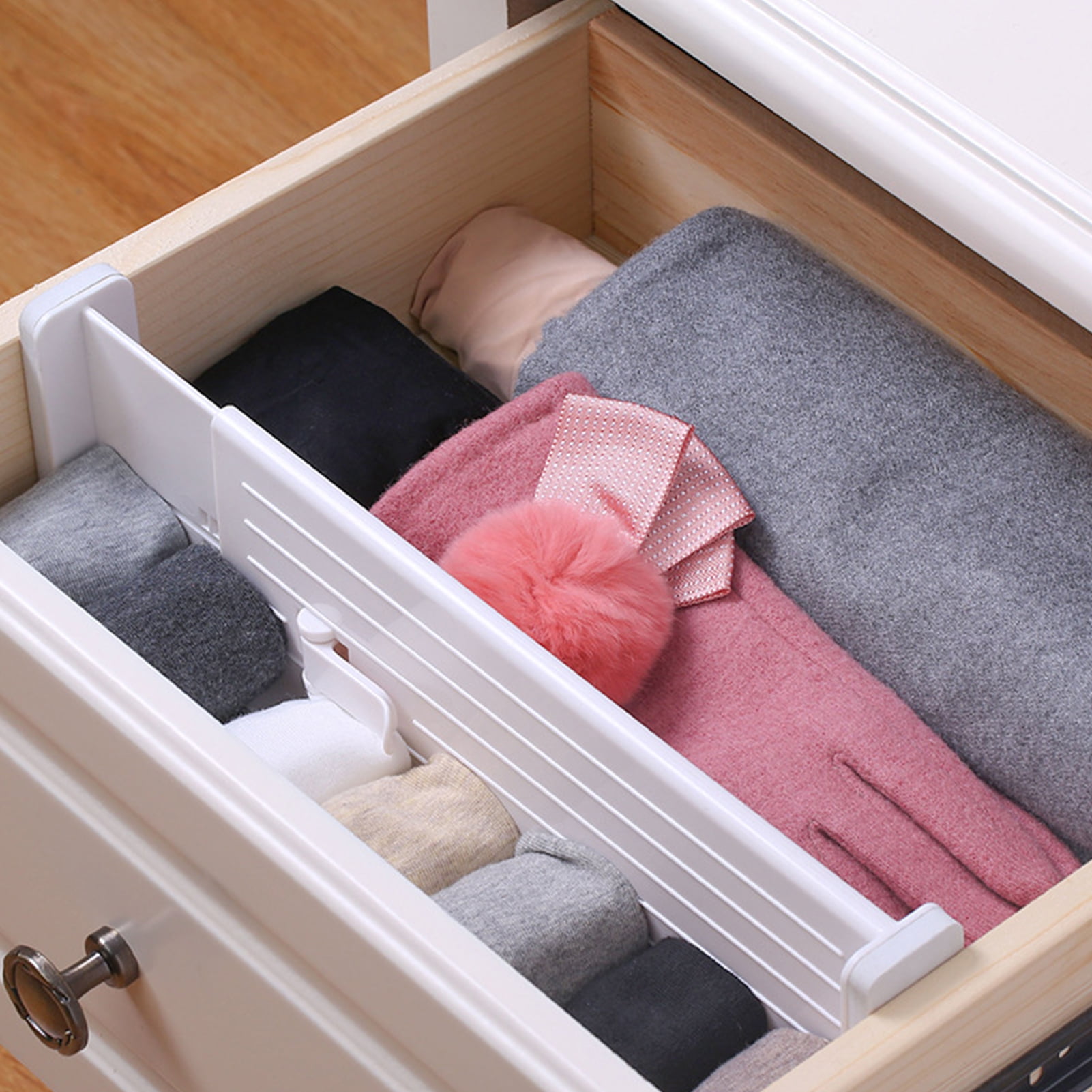 NIBOLOG Drawer Divider Sturdy Construction Expandable Plastic ...