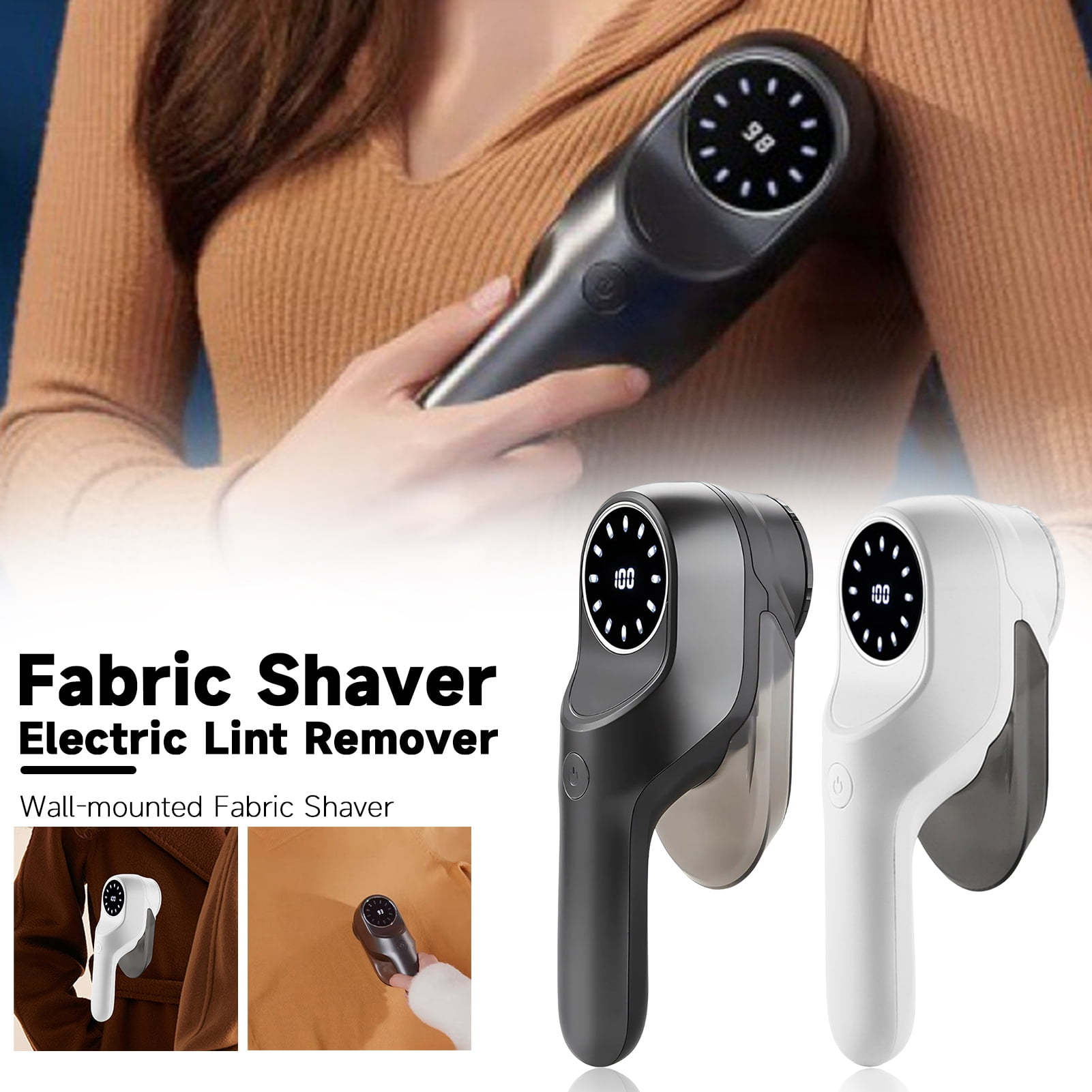 NIBOLOG Electric Lint Remover Clothes Fabric Shaver LED Digital Display ...