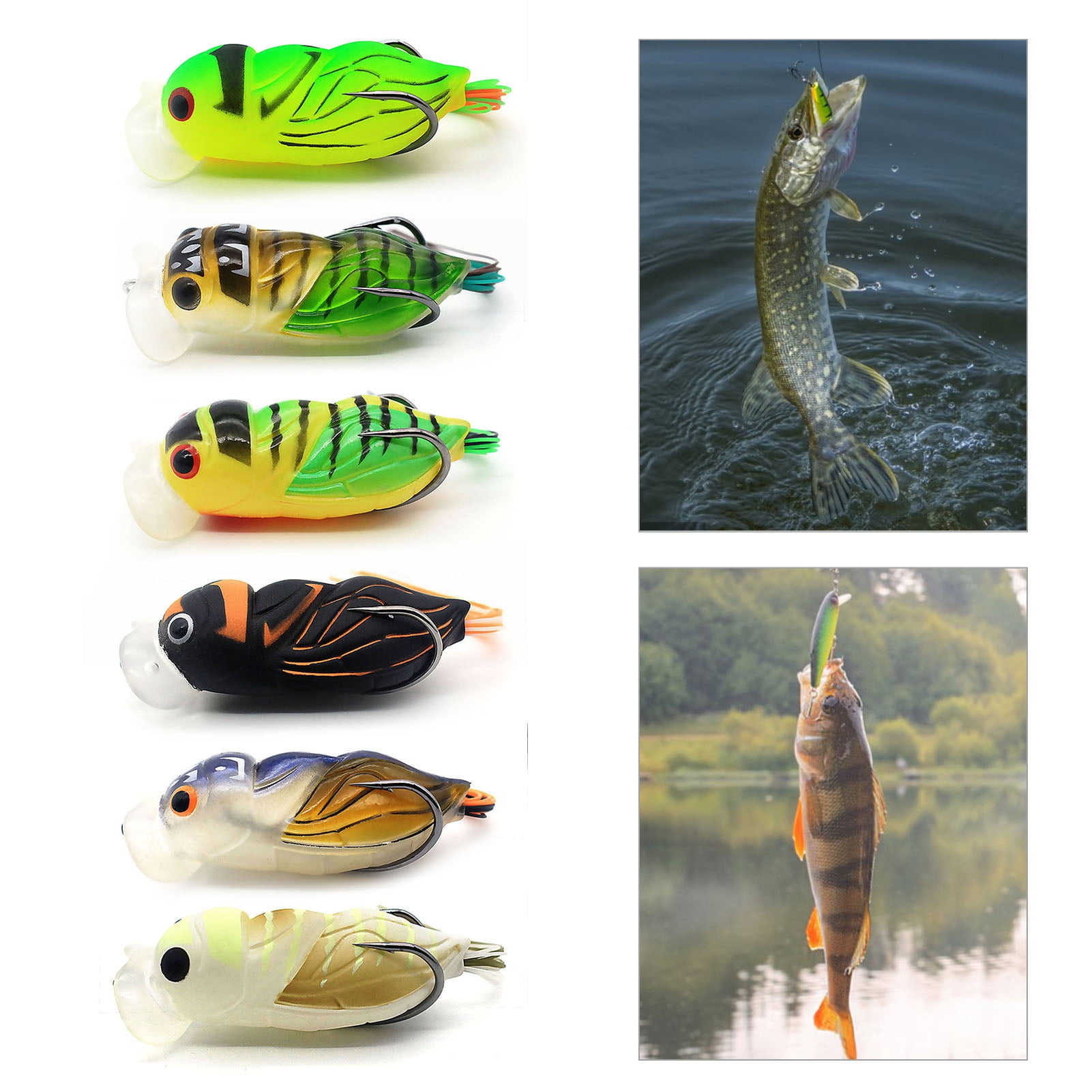 NIBOLOG Fishing Hook Sharp Strong Penetration Colorful 12.6g Bionic ...