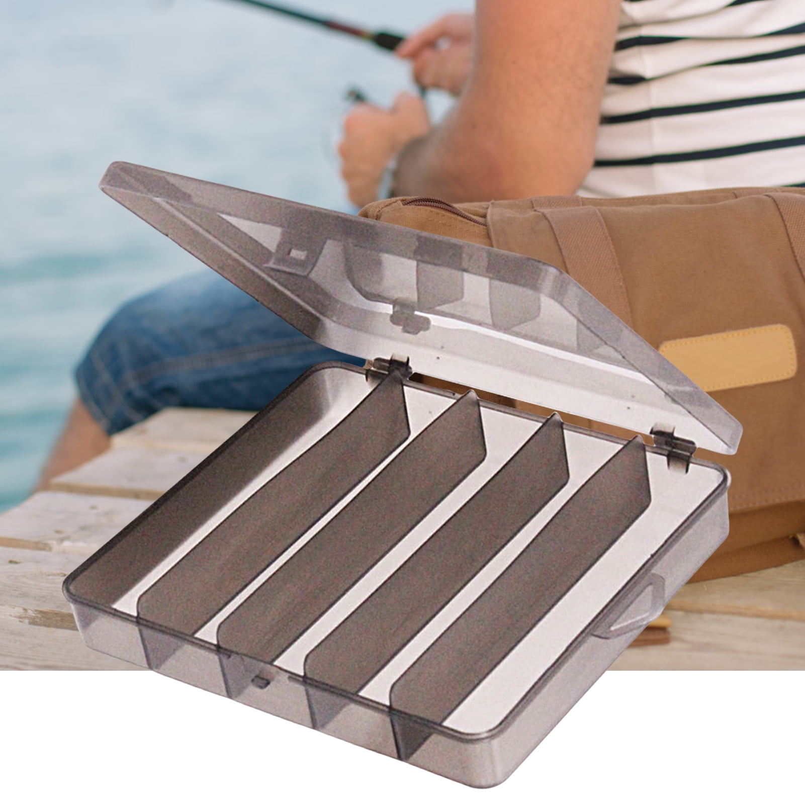 NIBOLOG Fishing Lure Box Large Size 5 Grids Multifunctional Portable ...