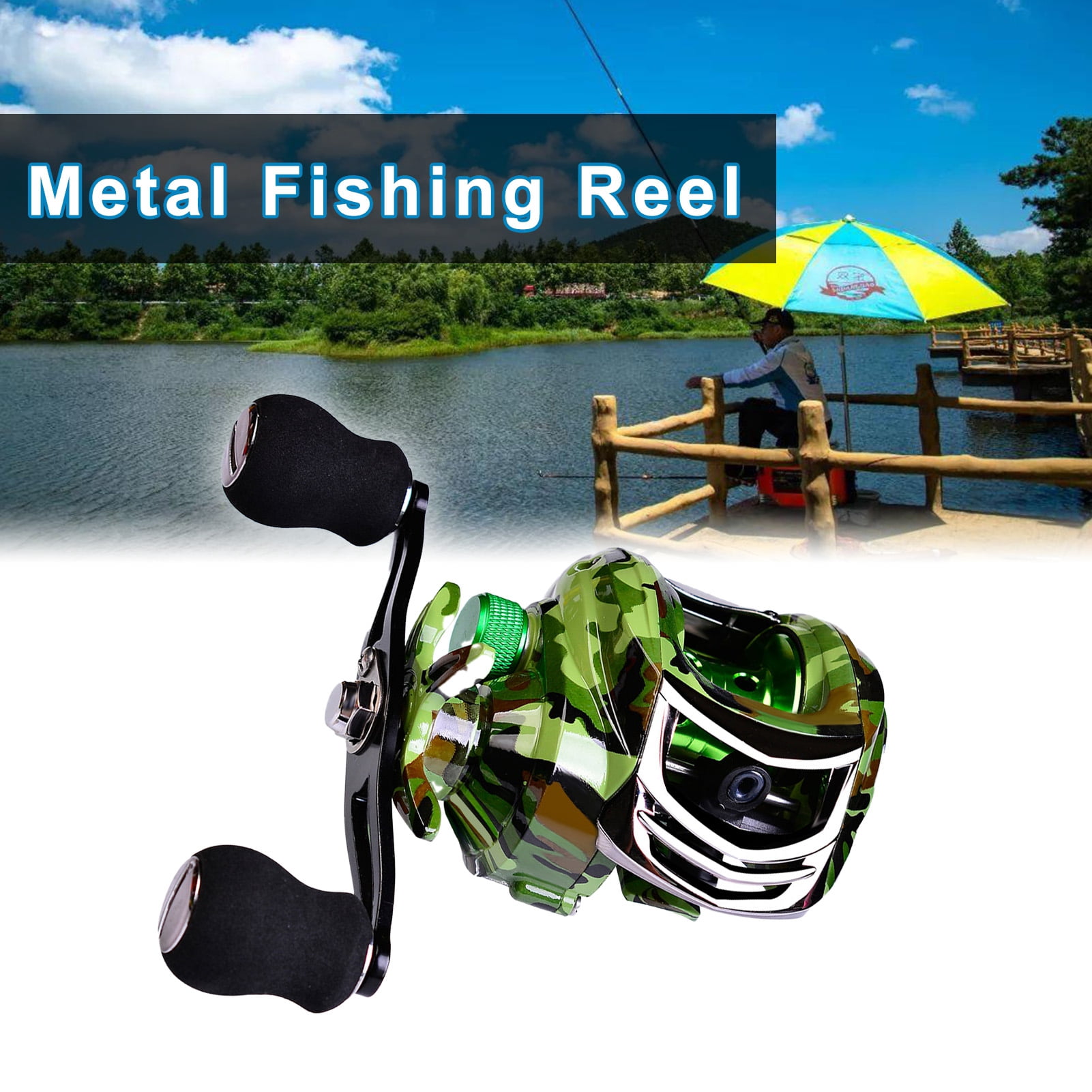 NIBOLOG Fishing Reel 7.2:1 Gear Ratio Multifunction Metal 18+1 Axis ...