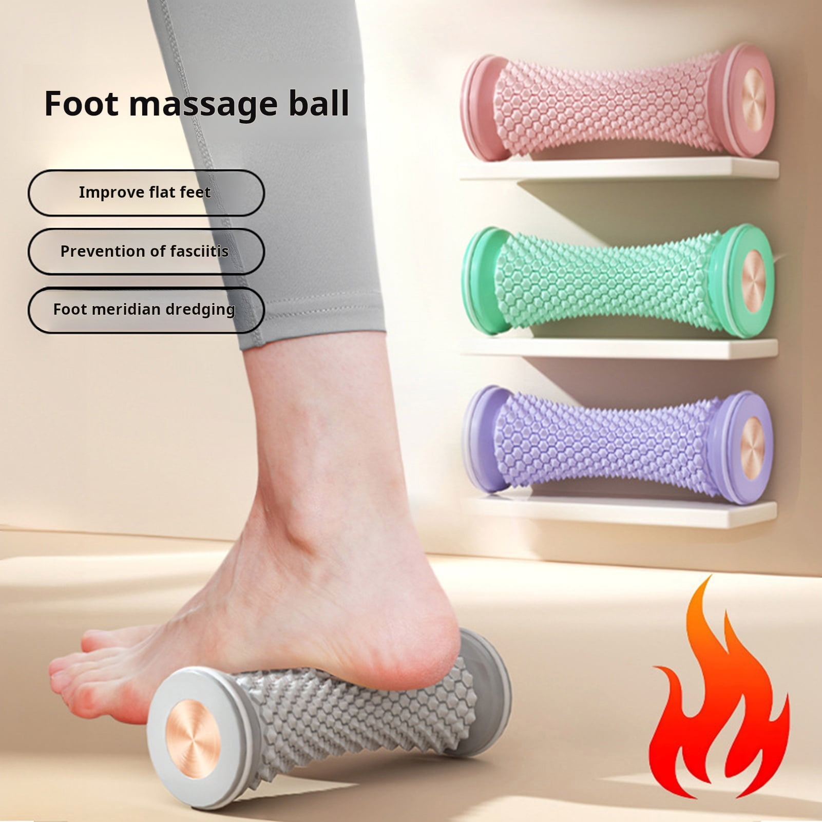 NIBOLOG Foot Massager Plantar Fasciitis Relief Roller Wear Resistant ...