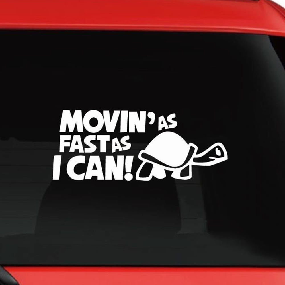 NIBOLOG Funny Tortoise Car Sticker - Speedster Turtle Window Decal ...