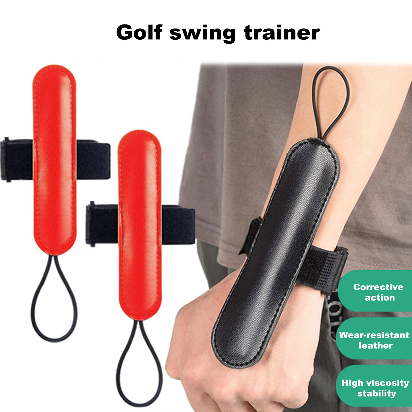 NIBOLOG Golf Swing Trainer Faux Leather Wrist Trainer Golf Aid Trainer ...