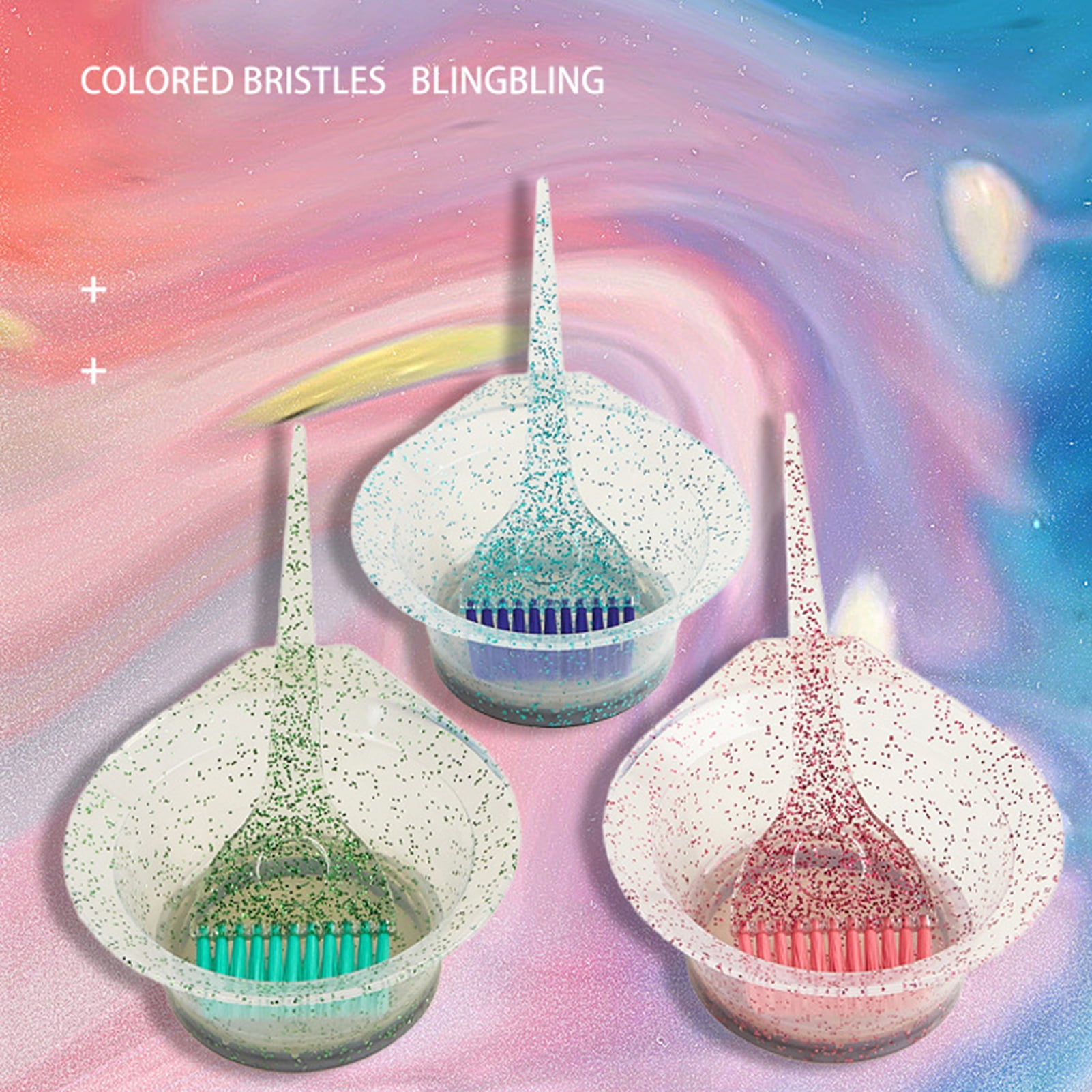 NIBOLOG Hair Dye Brush Soft Teeth Fast Modeling Lightweight Glitter ...