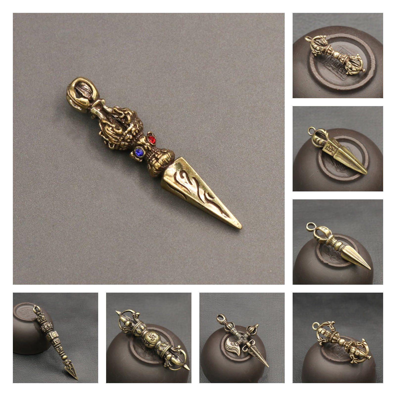 NIBOLOG Handcraft Pendant Vintage Rust Resistant Brass Solid Religious ...