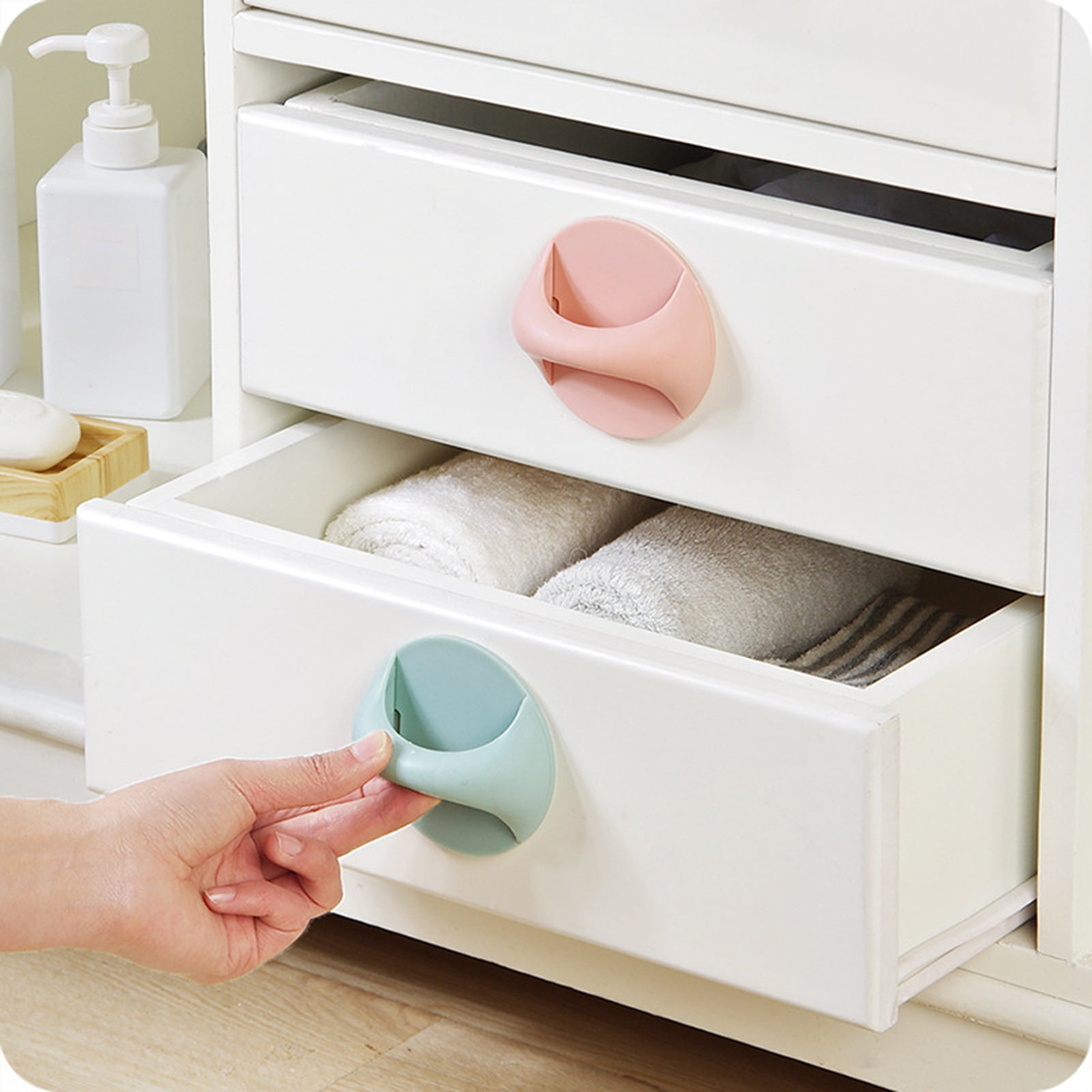 NIBOLOG Handle Wide Application Self-adhesive ABS Drawer Handle Helper ...