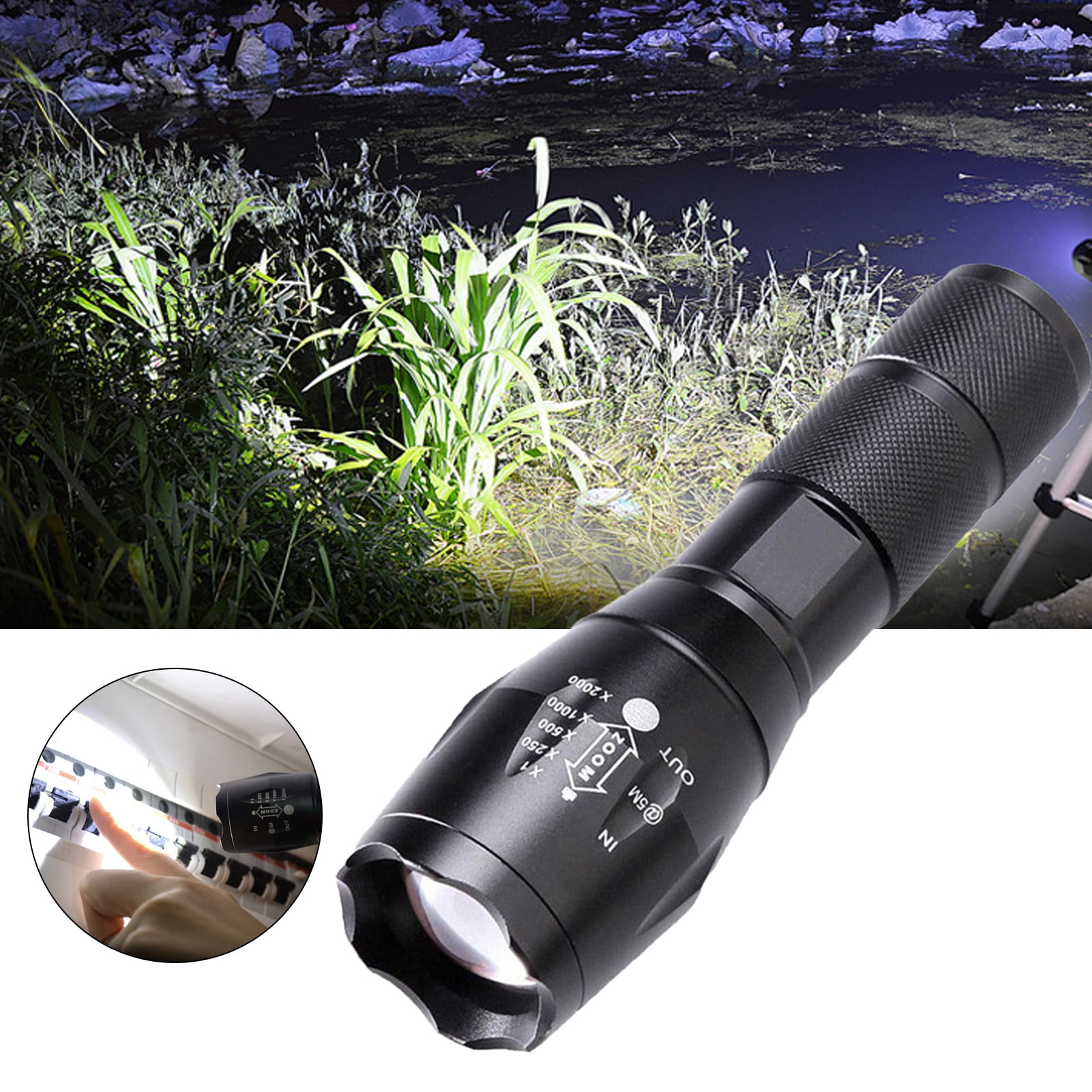NIBOLOG High Lumens Ultra-Bright LED Flashlight Compact Size Portable ...