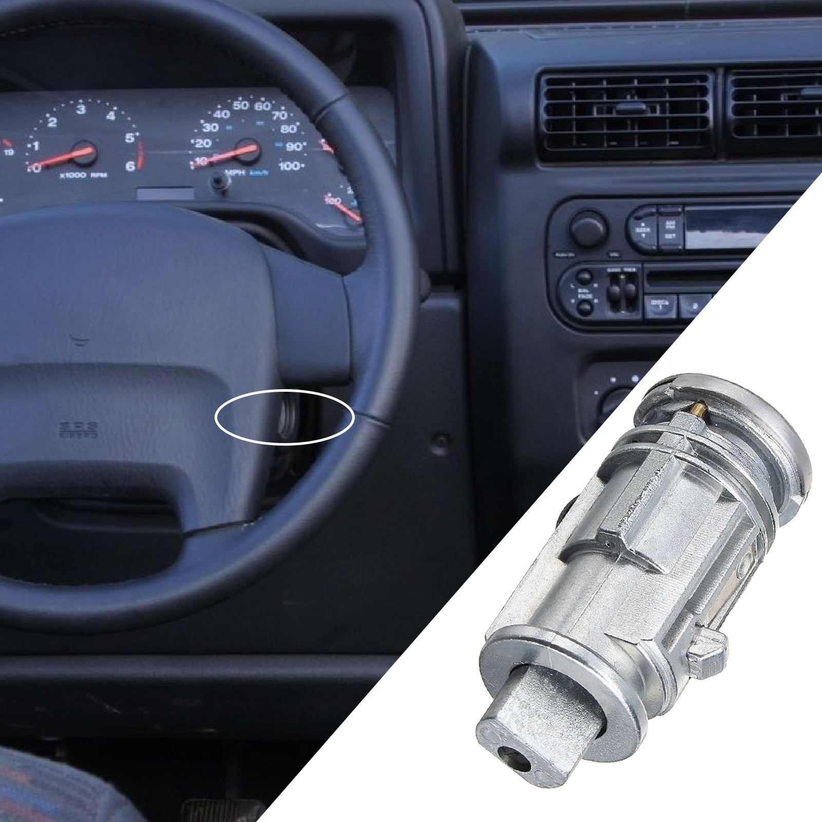 NIBOLOG Ignition Switch with Cylinder Keys Professional Aluminum Car ...