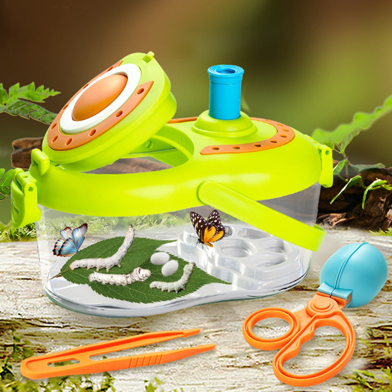 NIBOLOG Insect Catcher Kit with LED Light Magnifying Glass Net Critter ...