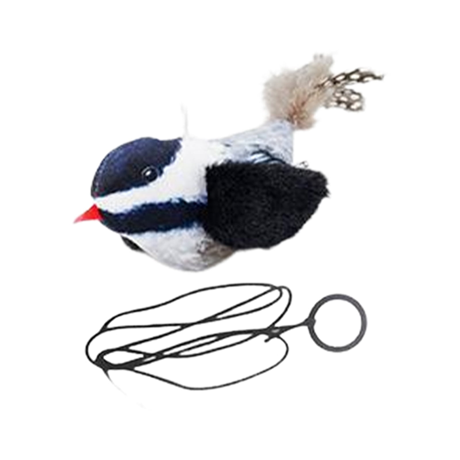 NIBOLOG Interactive Cat Toys Hanging Plush Bird Squeaky Sound ...