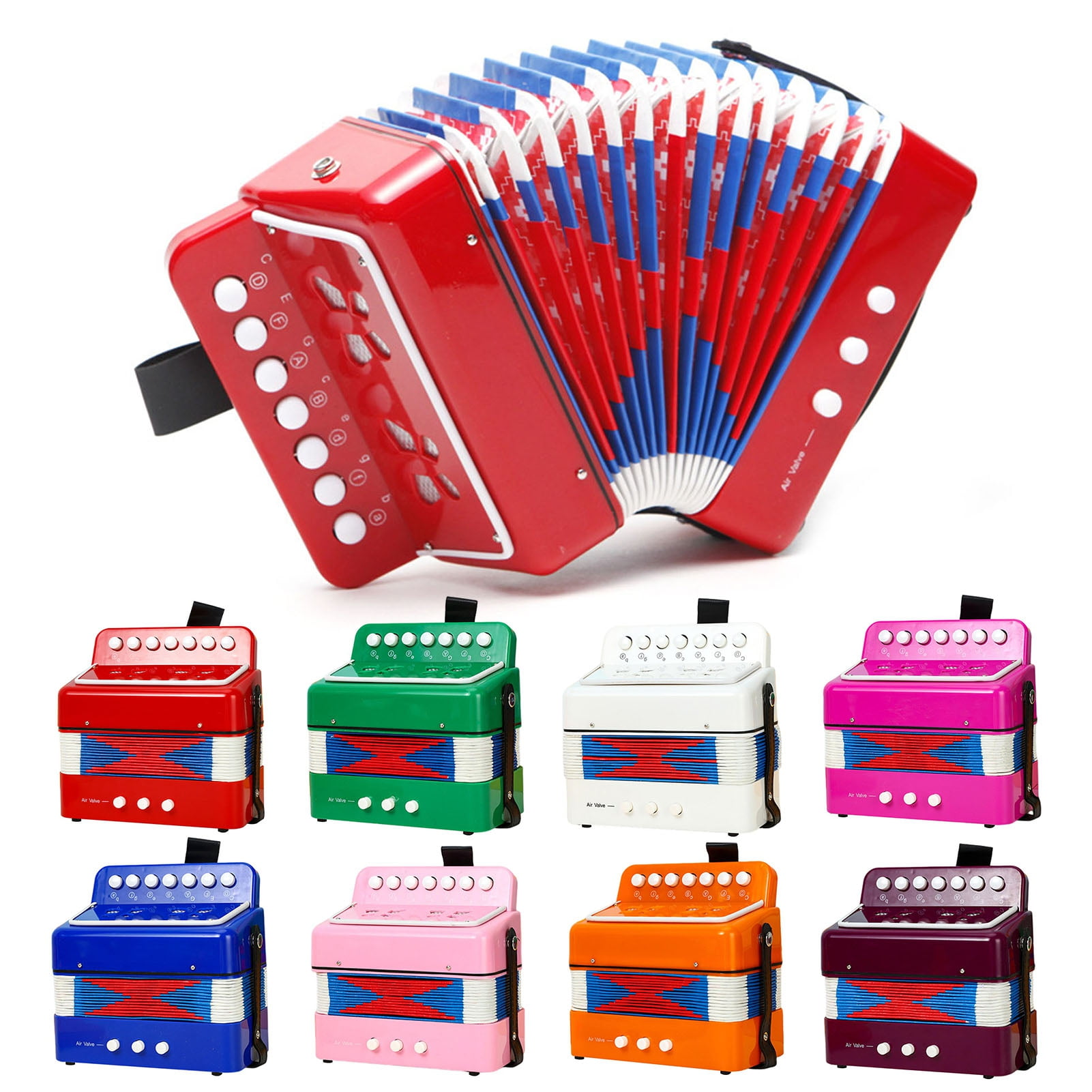NIBOLOG Kids Accordion 7-Keys Control Button Portable Educational ...