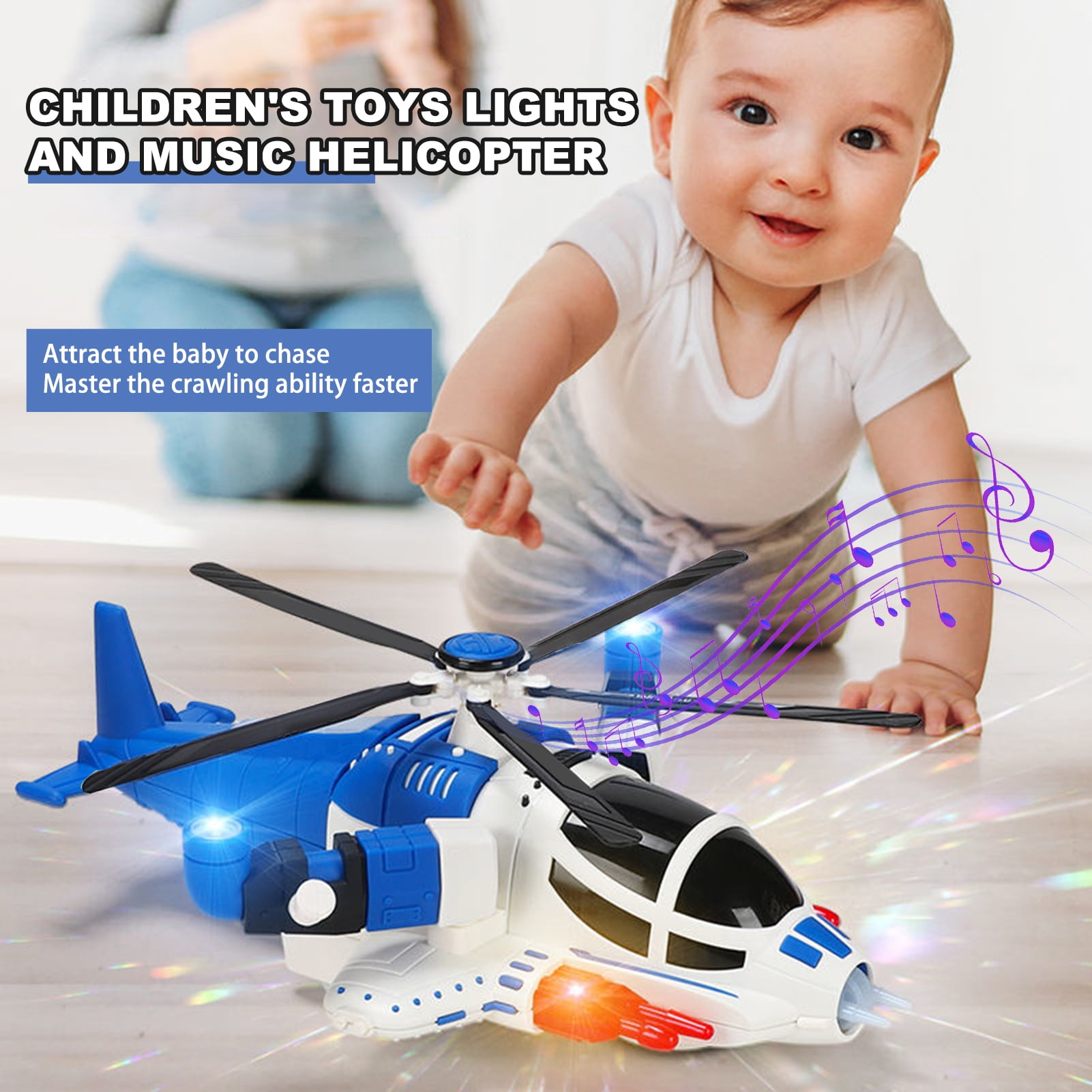 NIBOLOG Kids Electric Helicopter Toy - Music Light Intelligent Obstacle ...