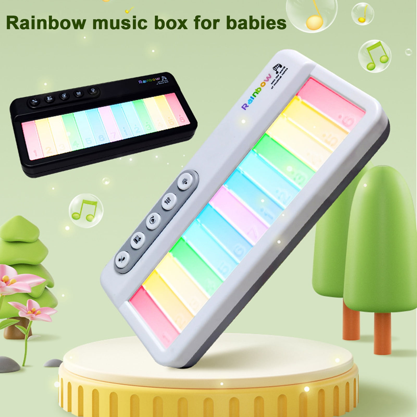 NIBOLOG Kids Electronic Keyboard Piano - Music Light-Up Early Learning ...