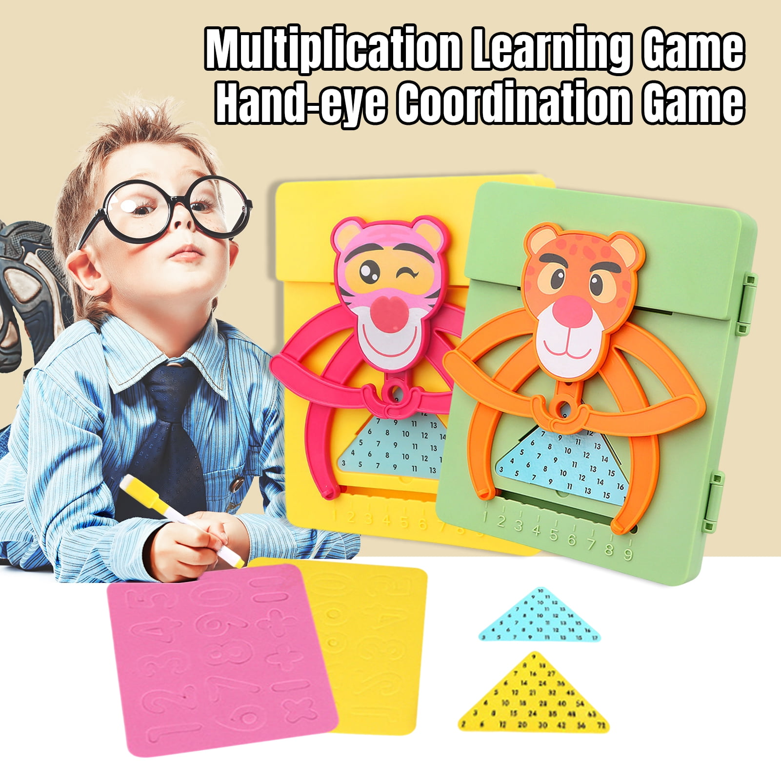 NIBOLOG Kids Math Learning Box Drawing Board Pen Number Foam Movable ...