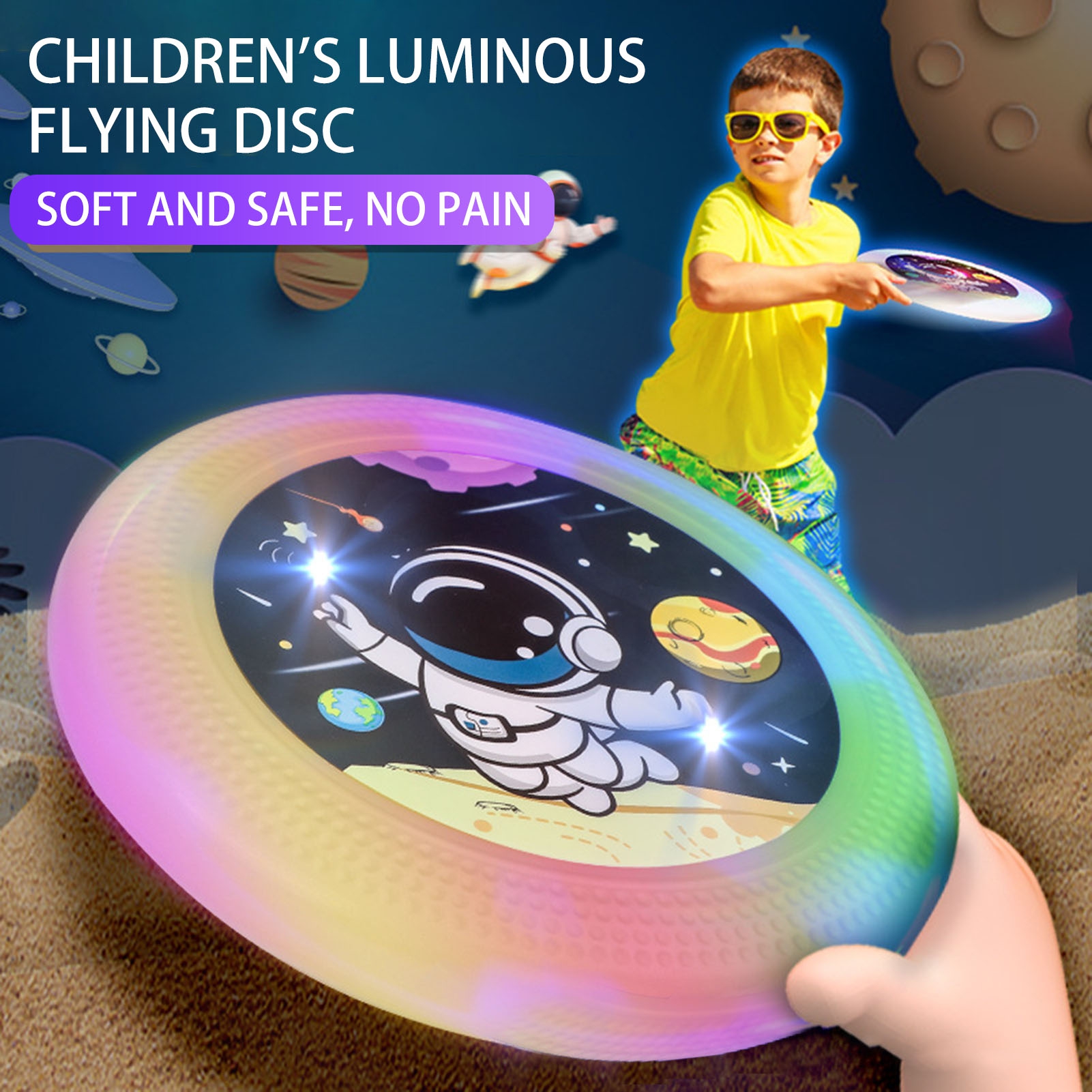 NIBOLOG LED Flying Disc Glow in The Dark Waterproof Battery Operated ...