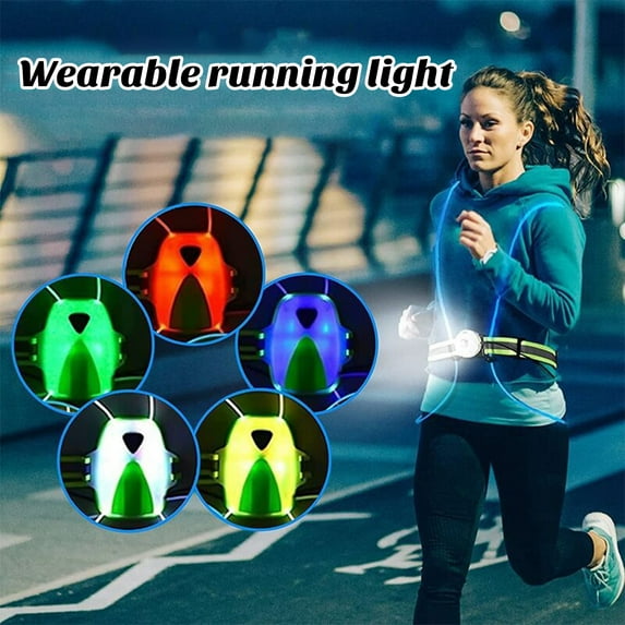 NIBOLOG LED Reflective Running Vest Light High Brightness Ultra-Light ...