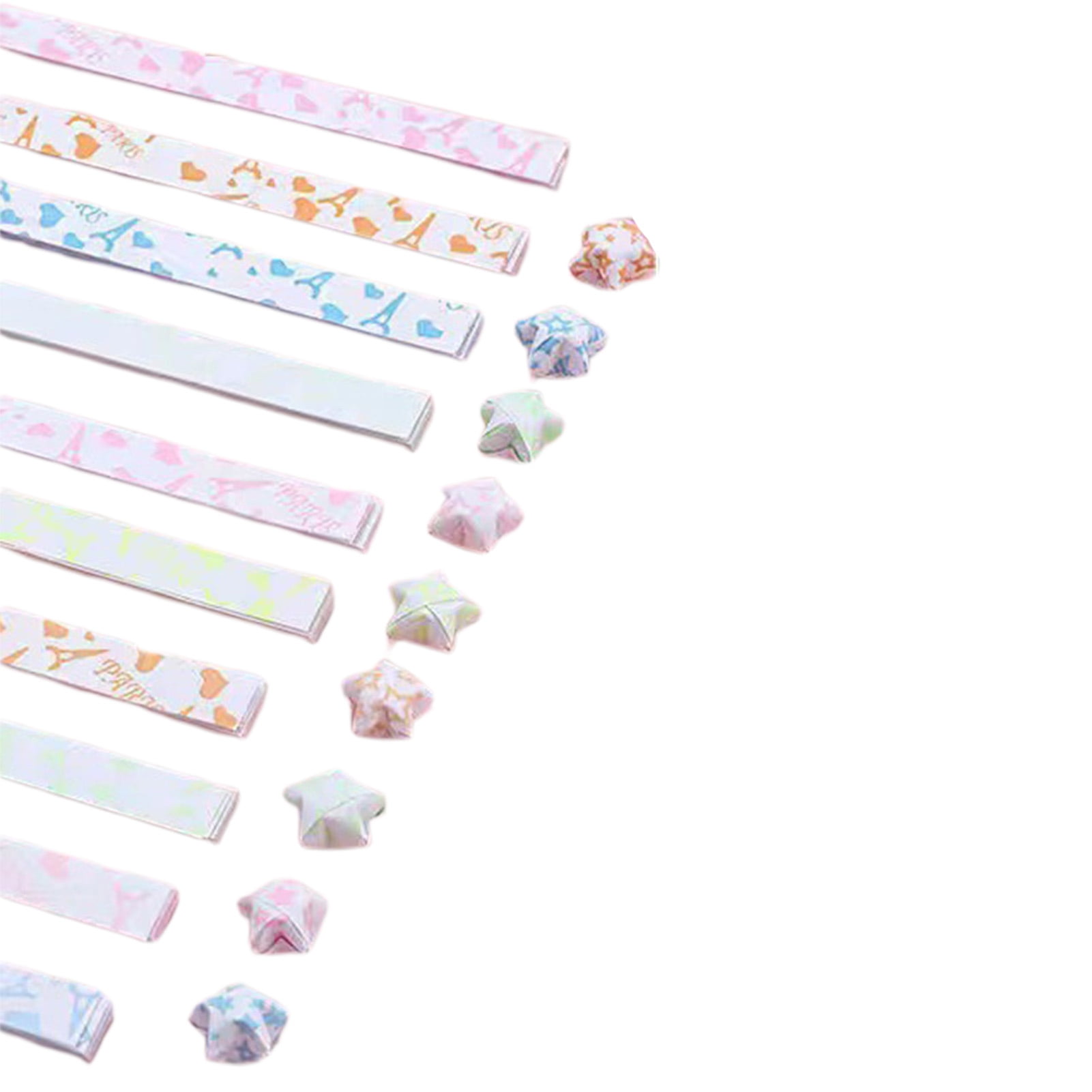NIBOLOG Luminous Origami Star Paper Strips - 420 Sheets Assorted Colors ...