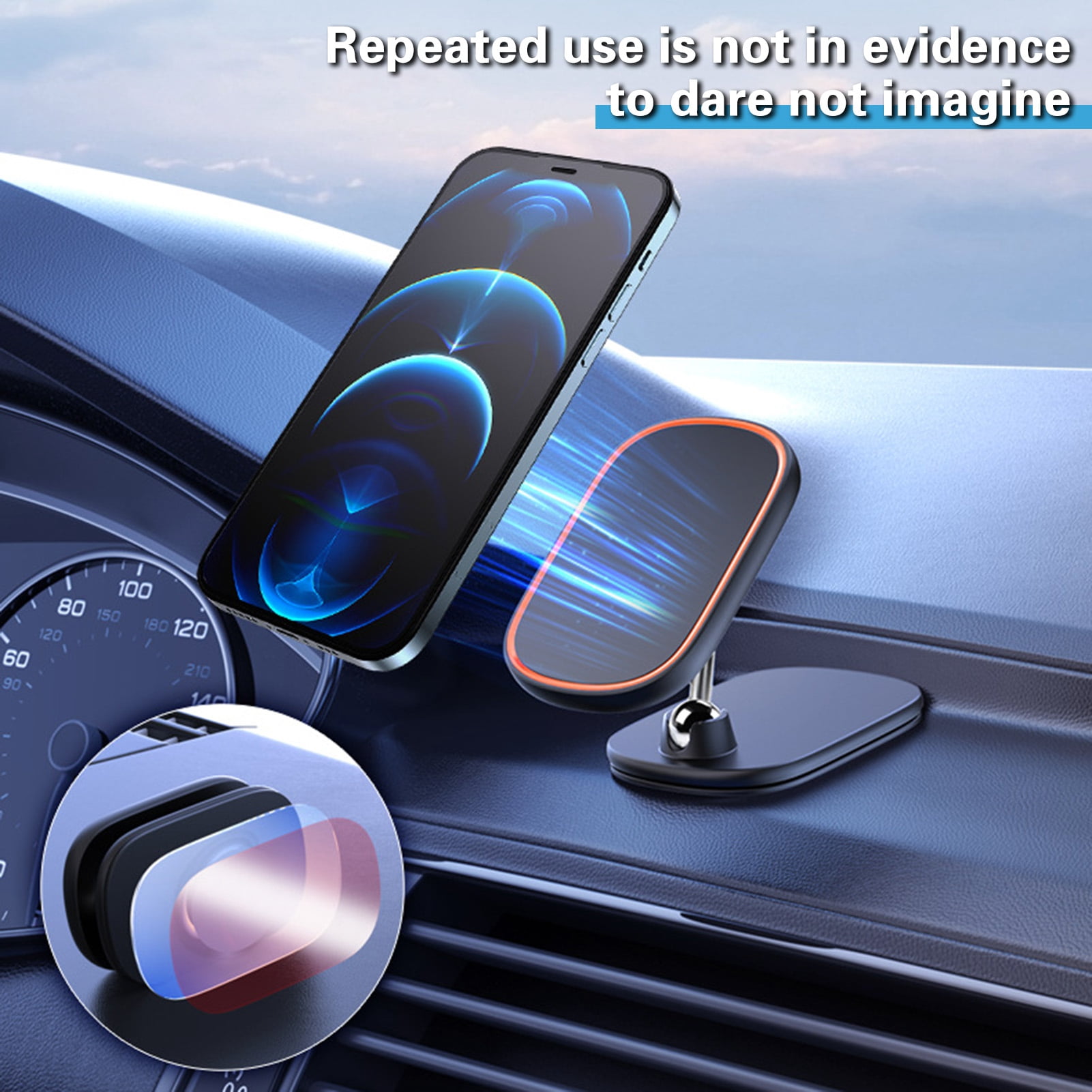 NIBOLOG Magnetic Car Phone Holder - Easy Install, Adjustable Angle ...