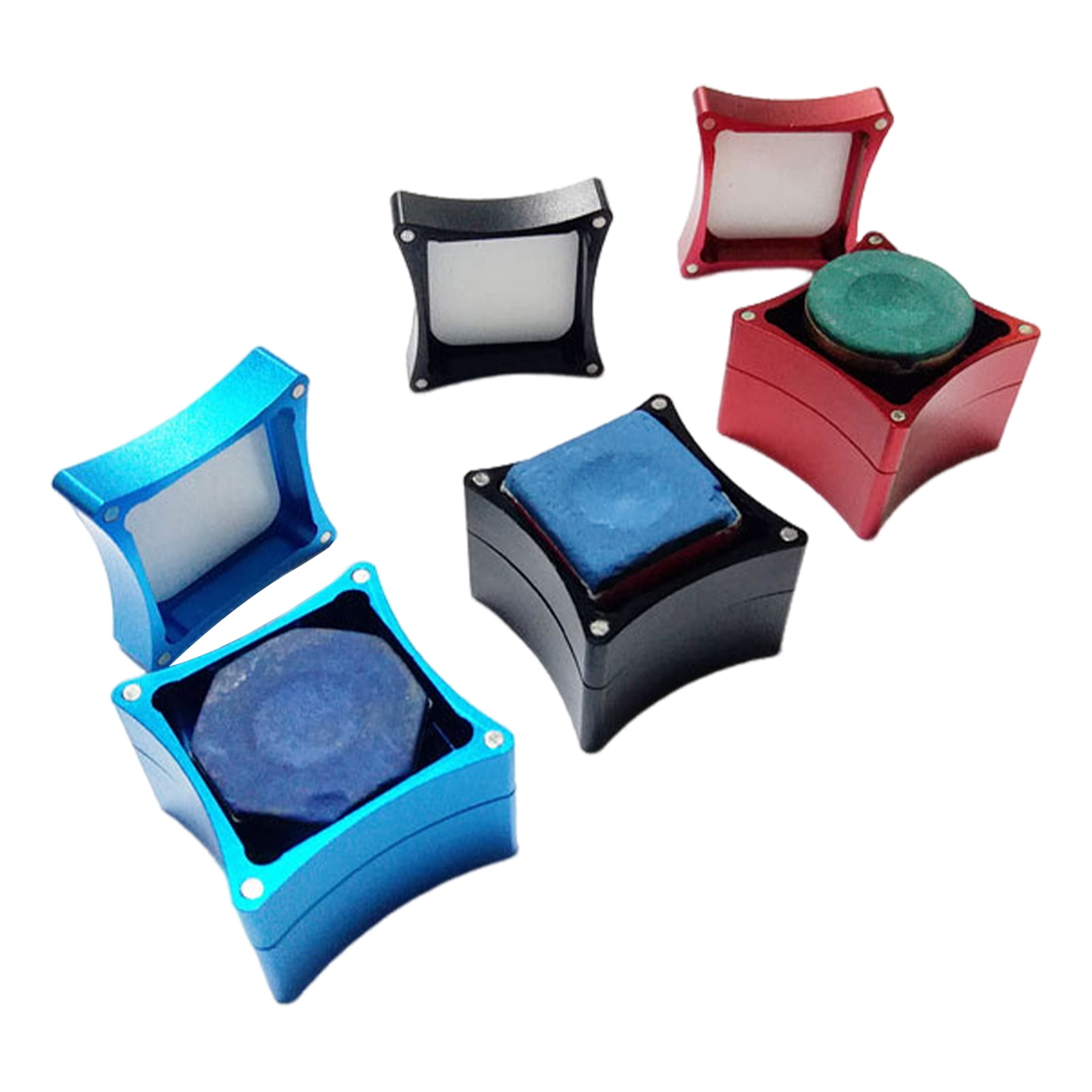 NIBOLOG Magnetic Pool Cue Chalk Holder 3 Sections Aluminum Alloy ...