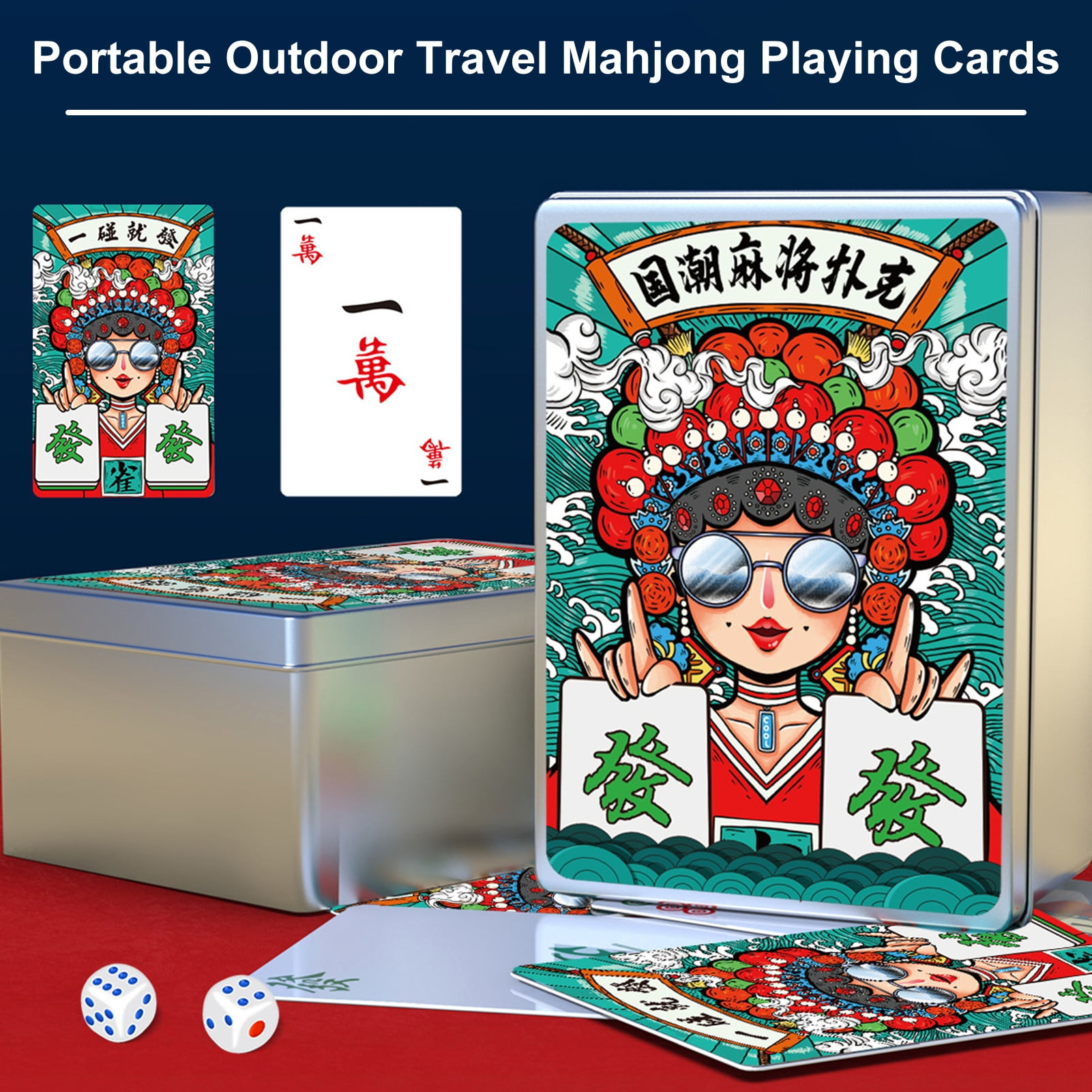 NIBOLOG Mahjong Playing Cards with Dice - Chinese Traditional Opera ...