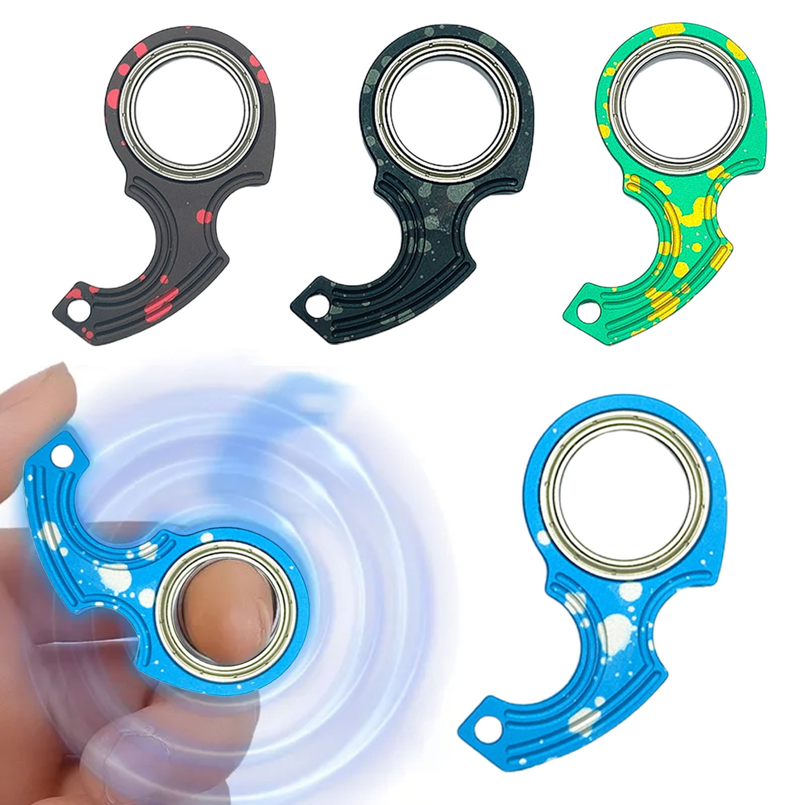NIBOLOG Metal Spinner Fidget Toy Stress Anxiety Relief Finger ...