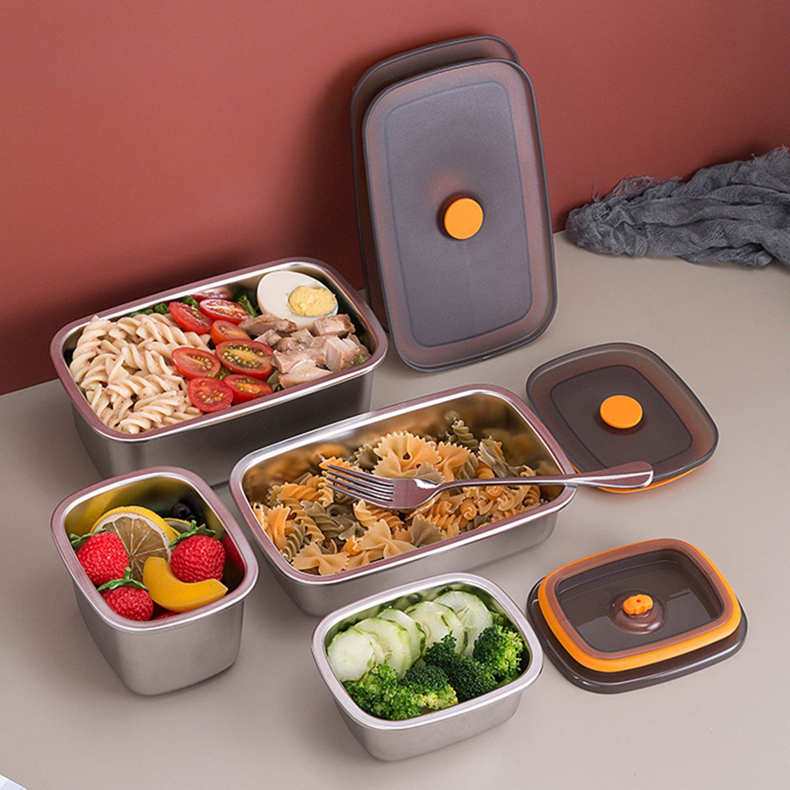 NIBOLOG Microwaveable Lunch Box Leakproof 304 Stainless Steel Easy to ...