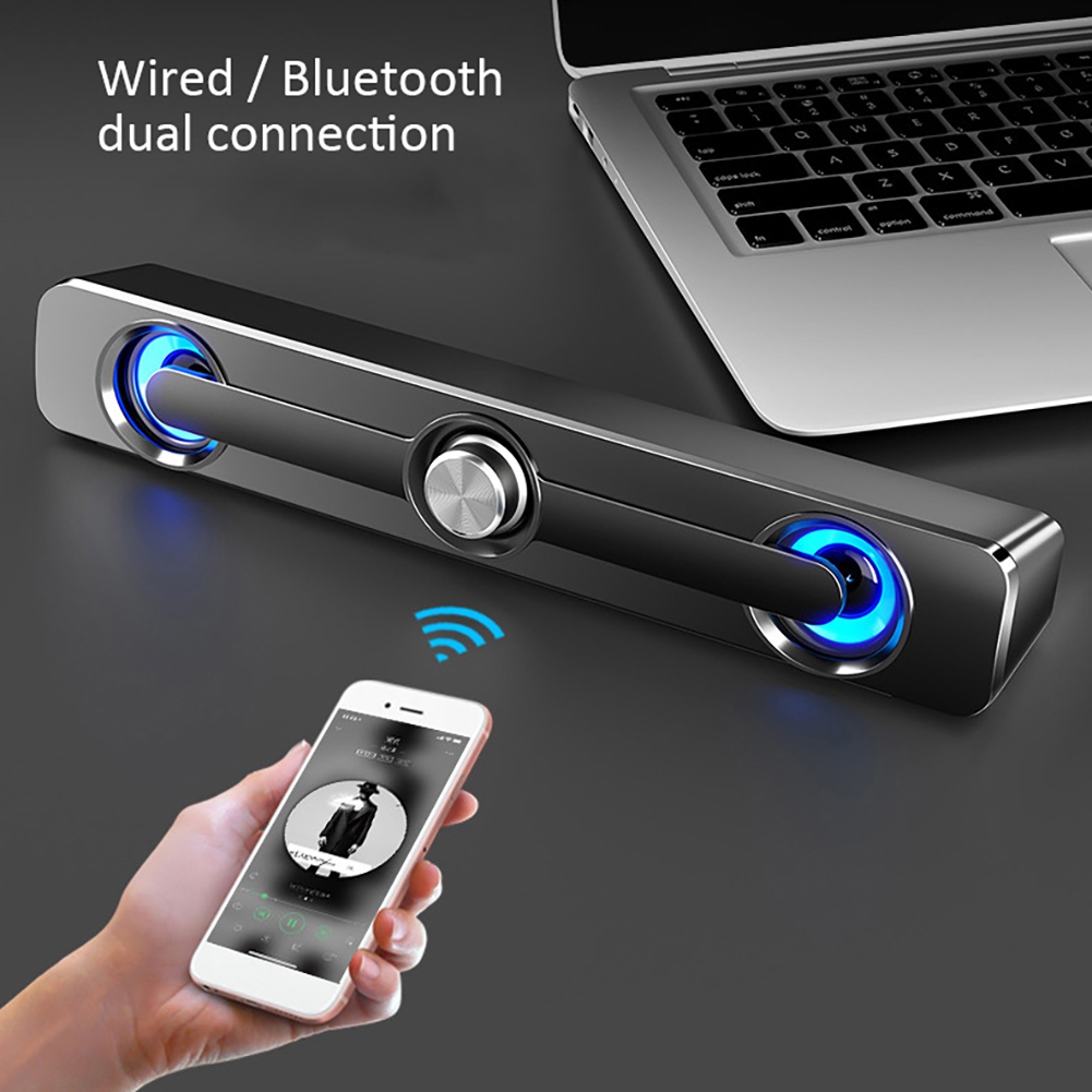NIBOLOG Mini USB Wired Powerful Stereo Laptop Tablet Speakers Bluetooth ...