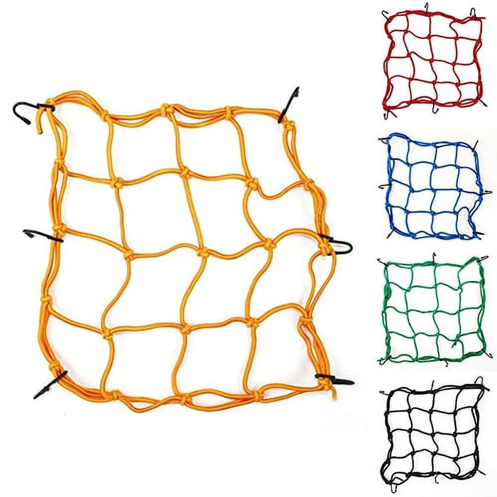 NIBOLOG Motorcycle 6 Hook Mesh Bag - Helmet Luggage Holder Bungee Net ...