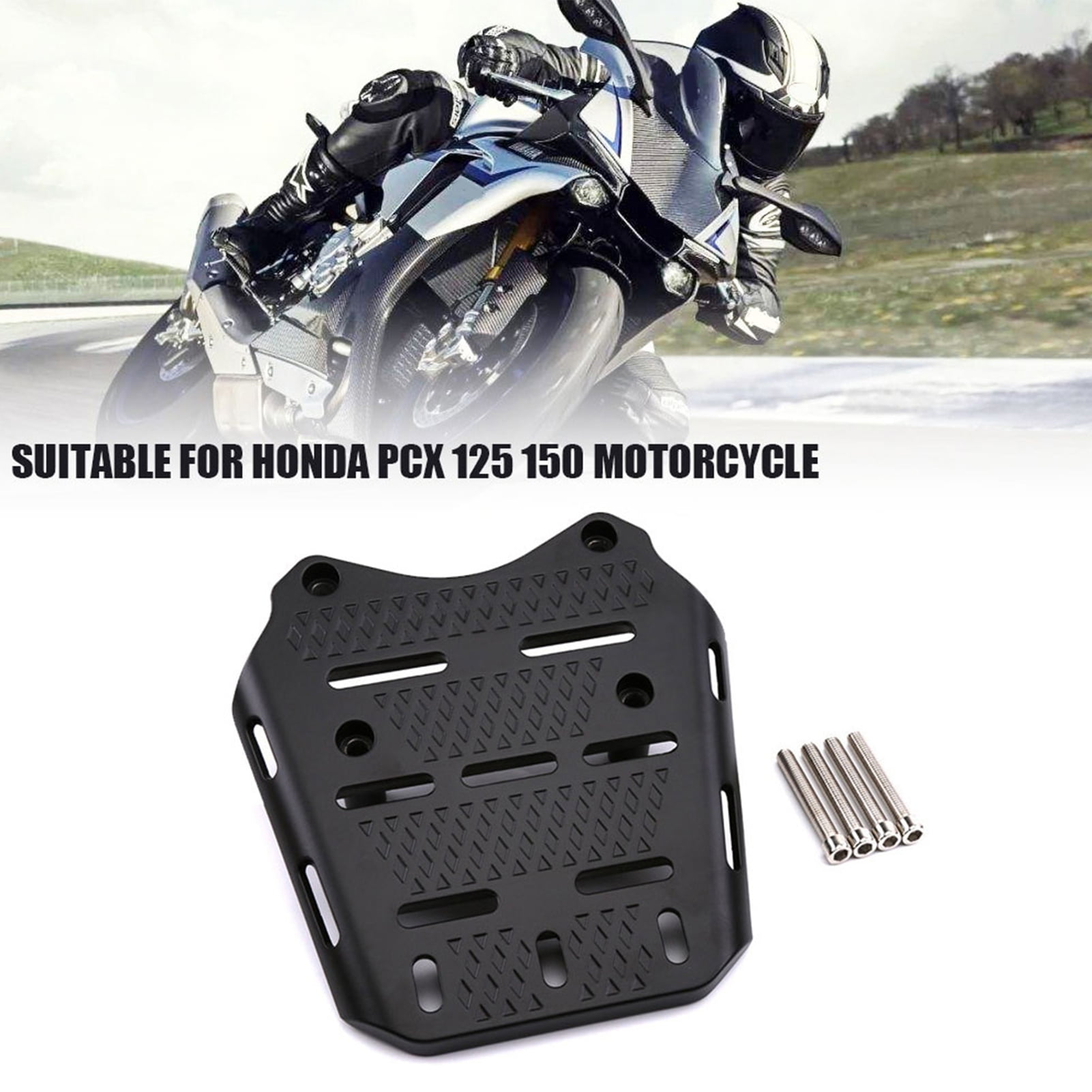 NIBOLOG Motorcycle Rear Luggage Rack Aluminium - Extension Luggage Tail ...