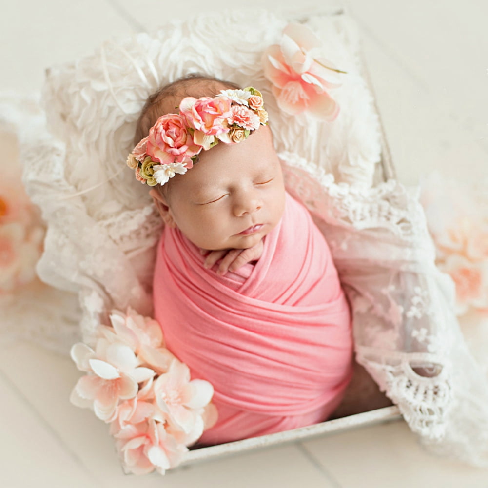NIBOLOG Newborn Infant Photography Prop Solid Color Swaddle Baby ...