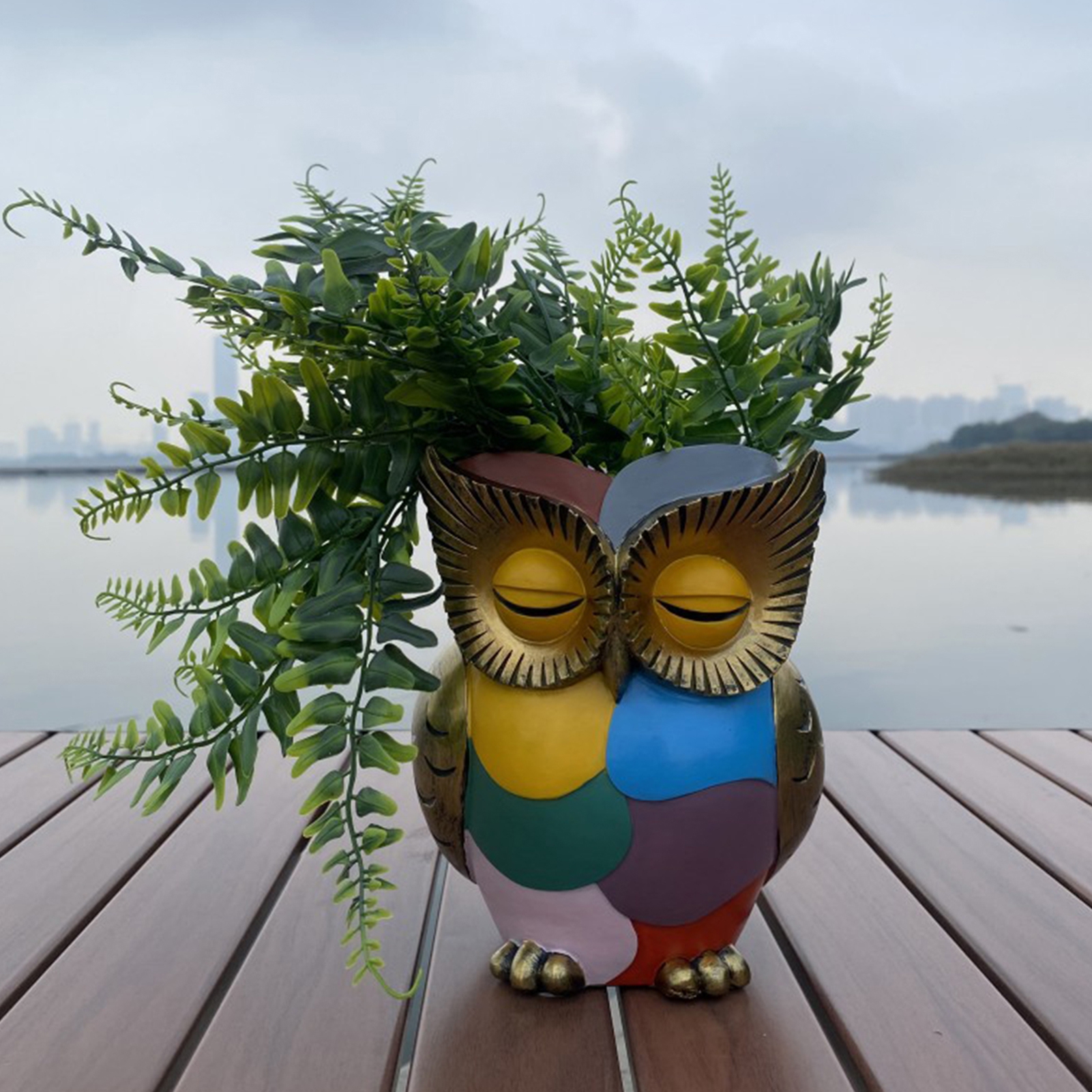 NIBOLOG Night Owl Planter Pot Indoor Outdoor Plants Vegetable Herb ...