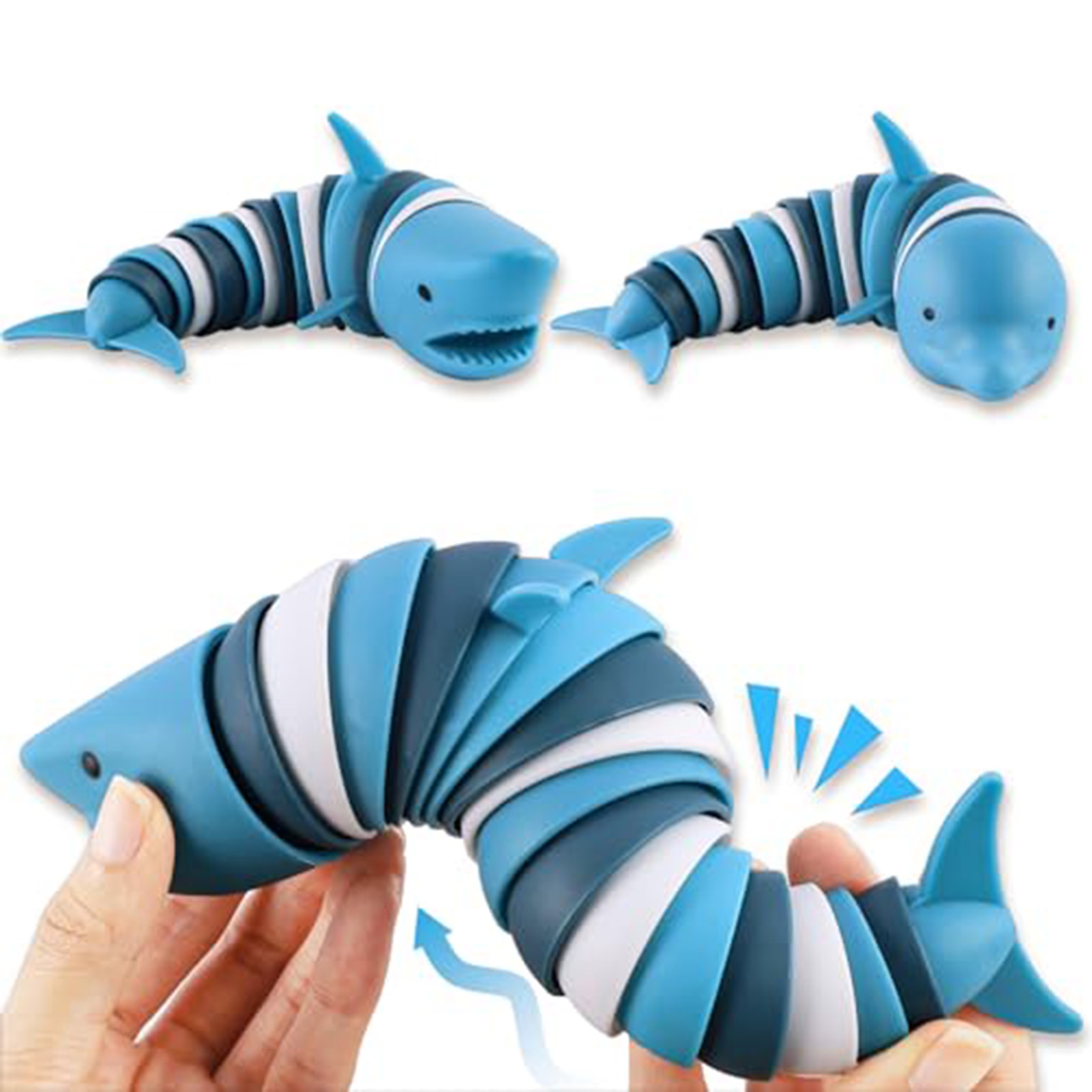 NIBOLOG Ocean Shark Fidget Toy Funny Stress Relief Bendable Educational ...