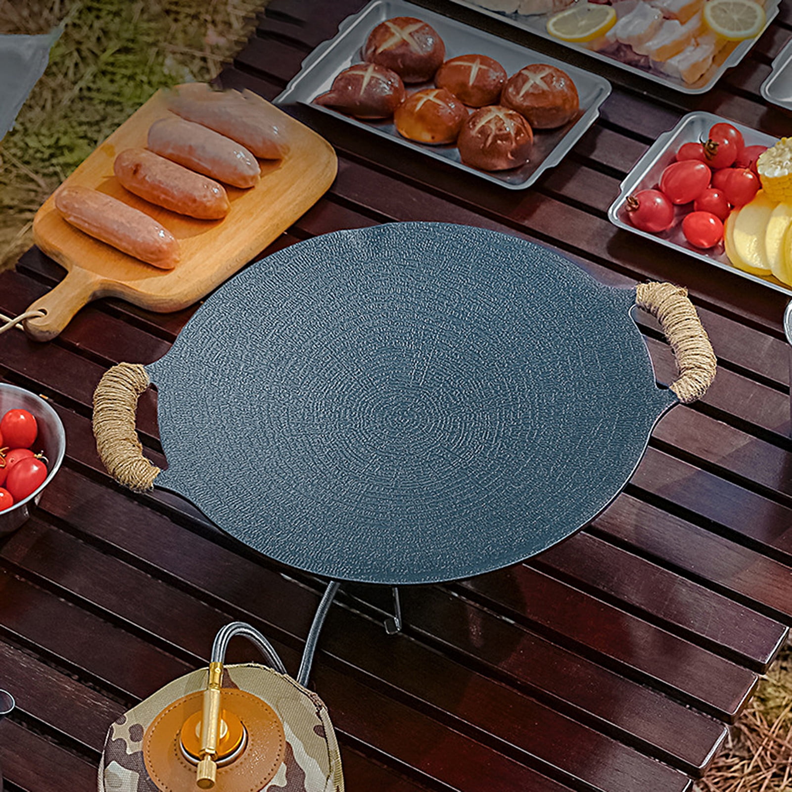 NIBOLOG Outdoor Grilled BBQ Pan Reusable Convenient Rustproof with ...