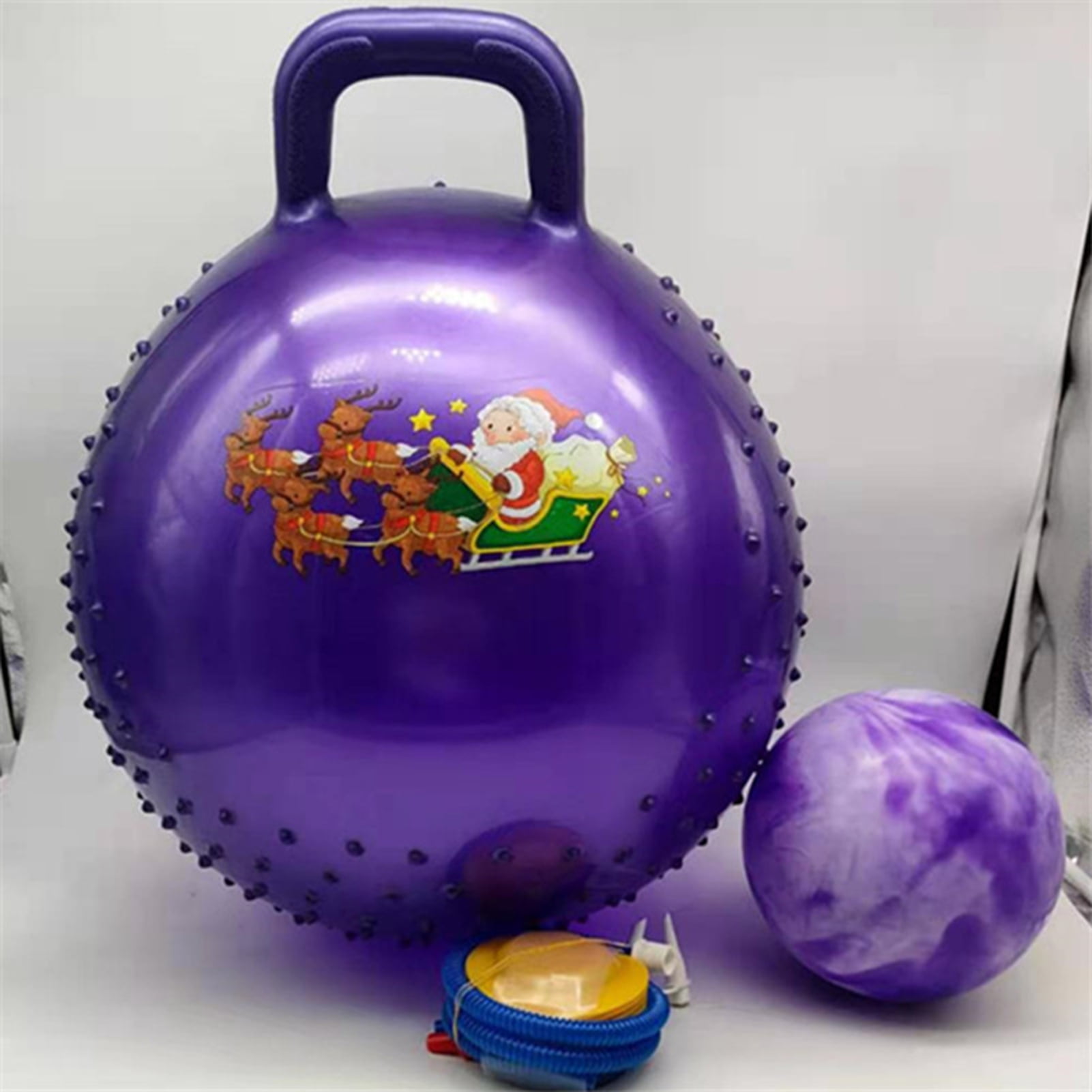NIBOLOG PVC Yoga Ball Set Anti-burst Inflatable Christmas Theme Handle ...