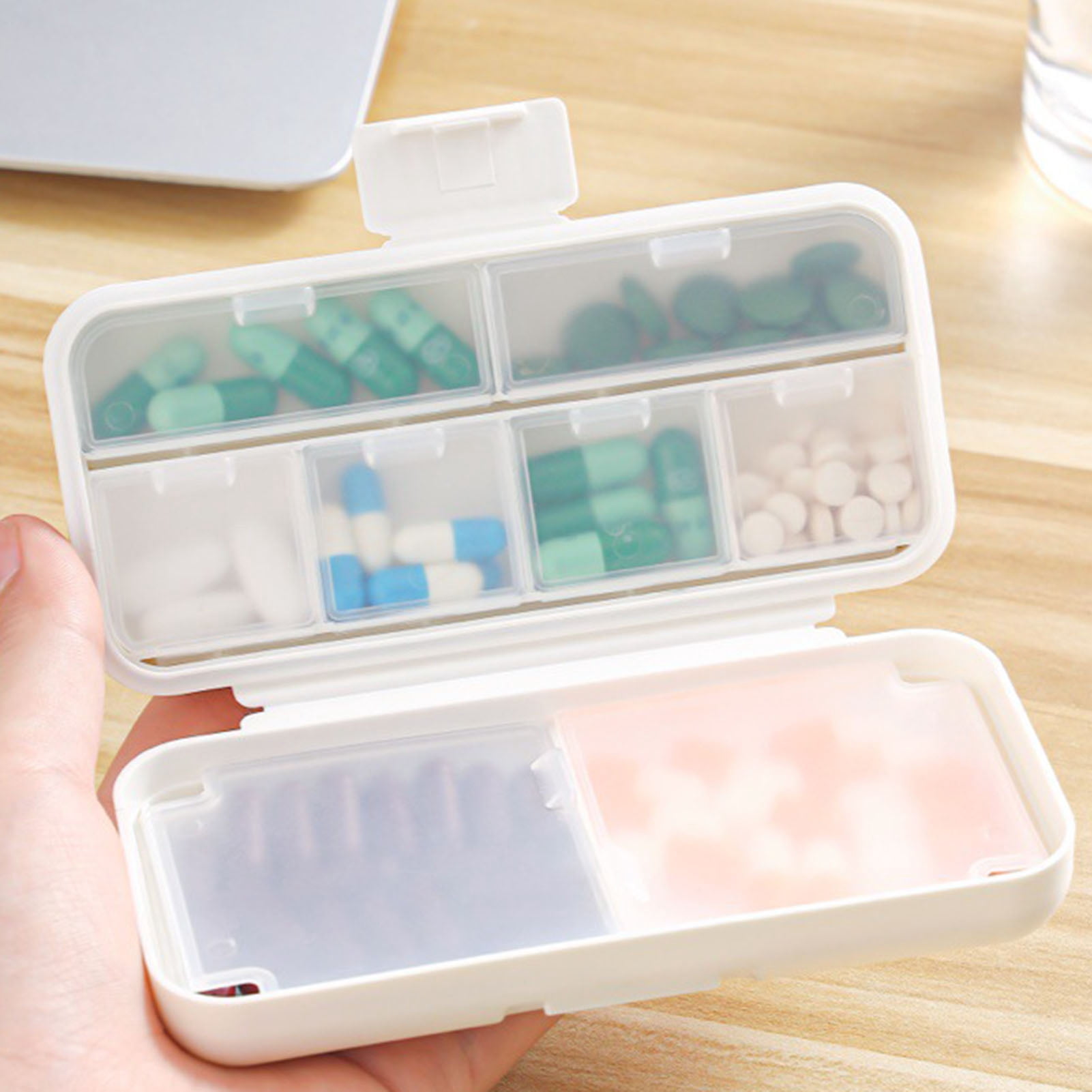 NIBOLOG Pill Organizer Good Sealing Large Capacity Lightweight Weekly ...