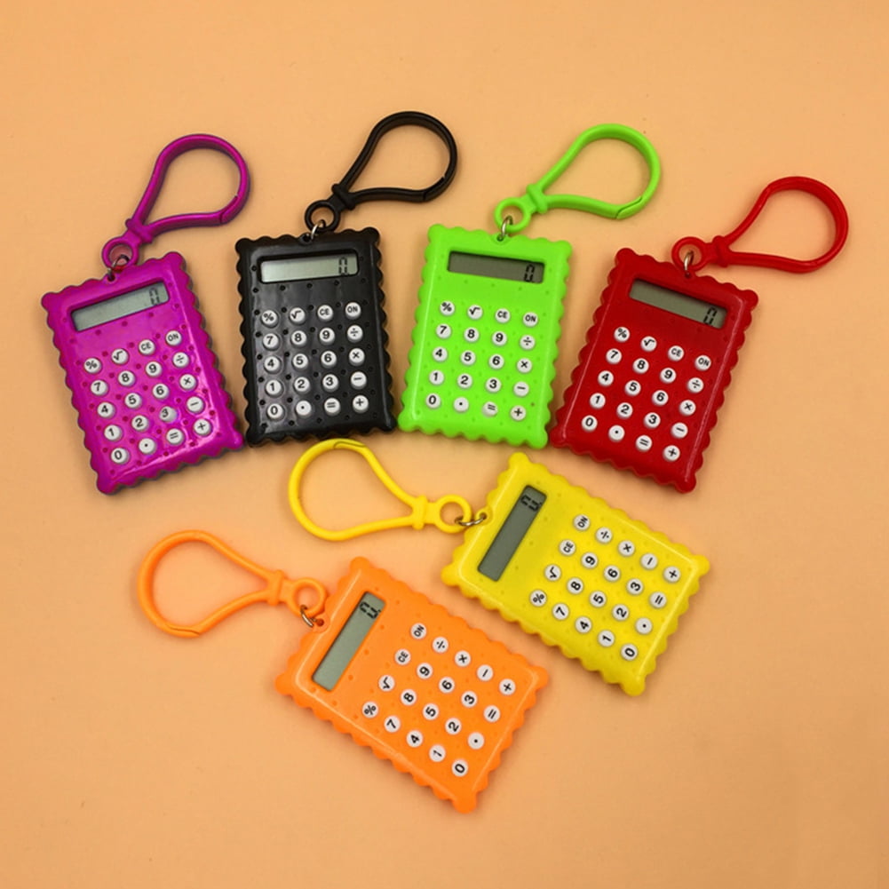 NIBOLOG Pocket Student Mini Electronic Calculator Biscuit Shape School ...