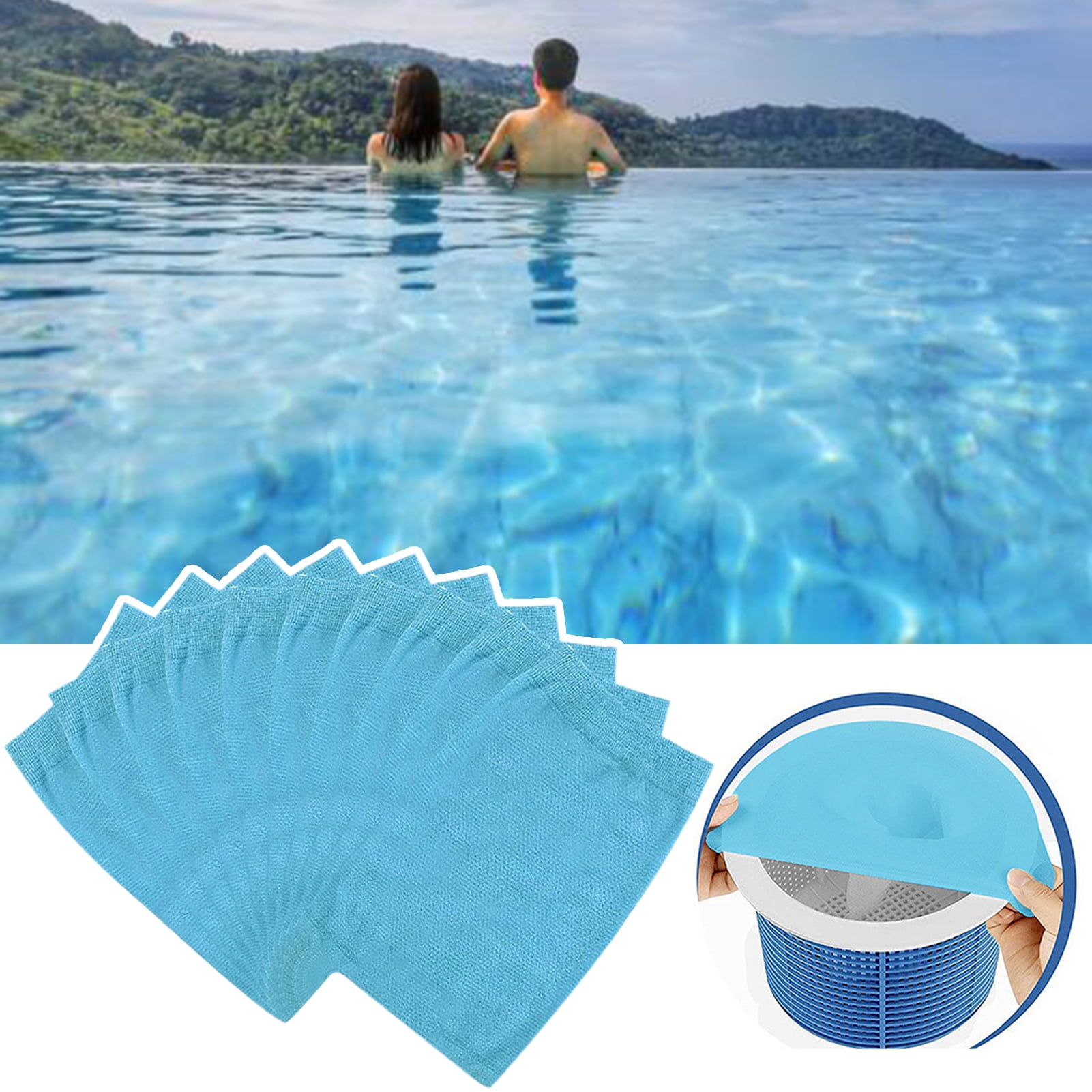 NIBOLOG Pool Skimmer Socks Fine Mesh Pool Skimming Basket Filter ...