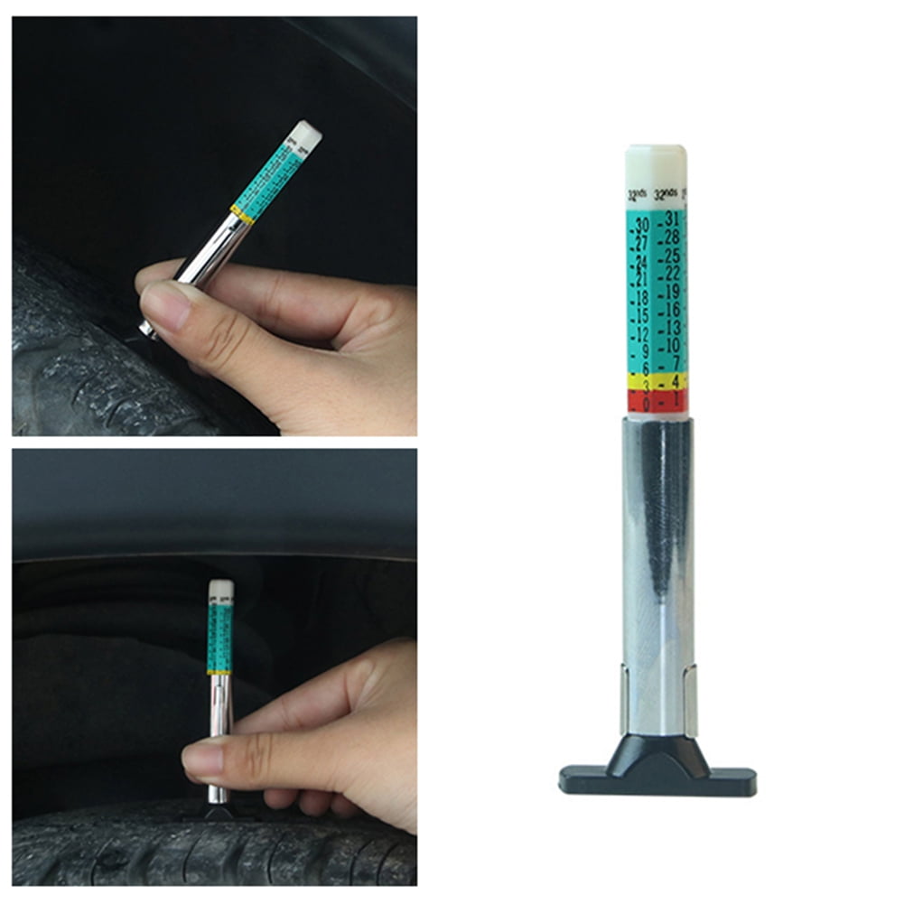 NIBOLOG Portable 0-25mm Tire Tread Depth Gauge Ruler Car Tyre Attrition ...