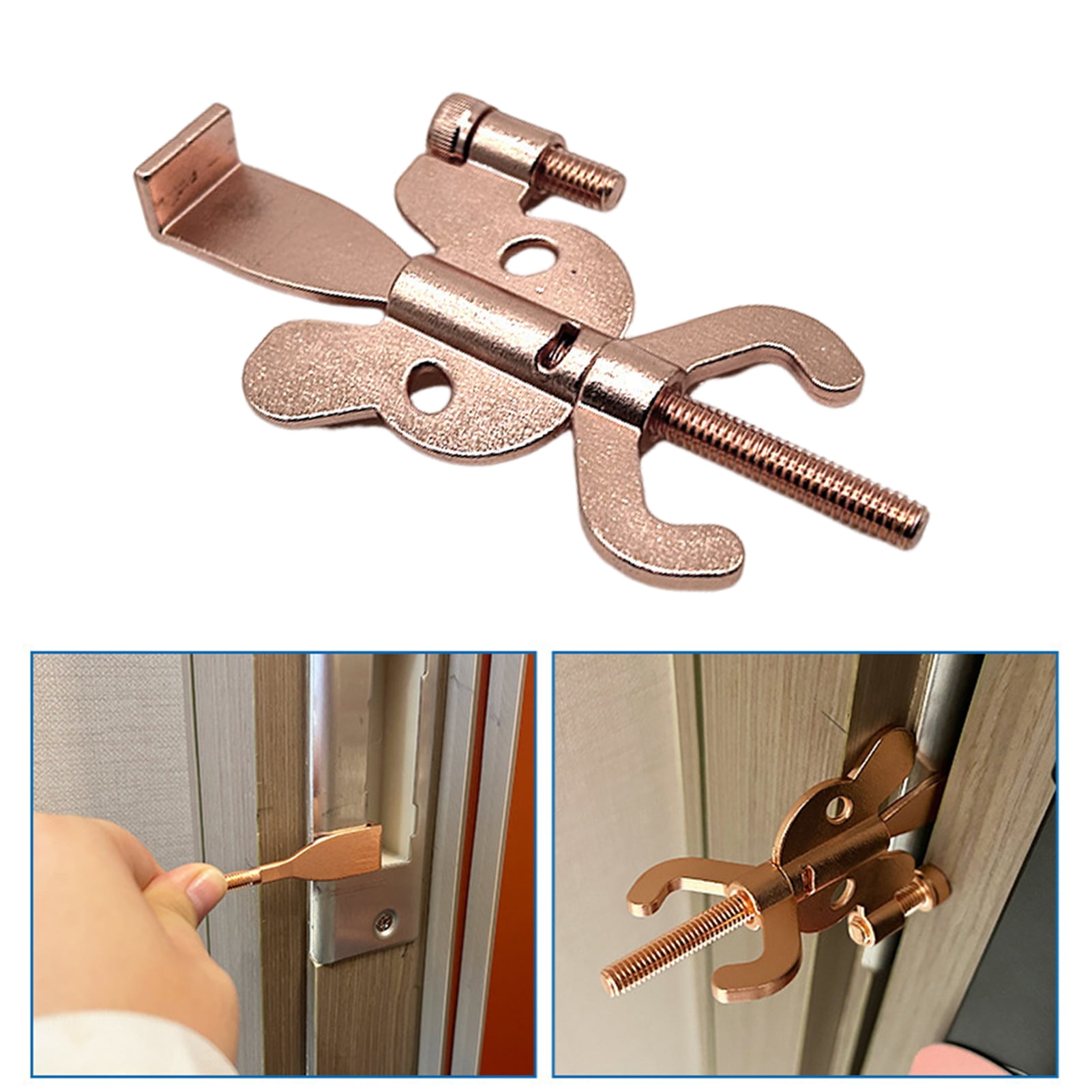 NIBOLOG Portable Door Lock Stainless Steel Additional Privacy Home ...