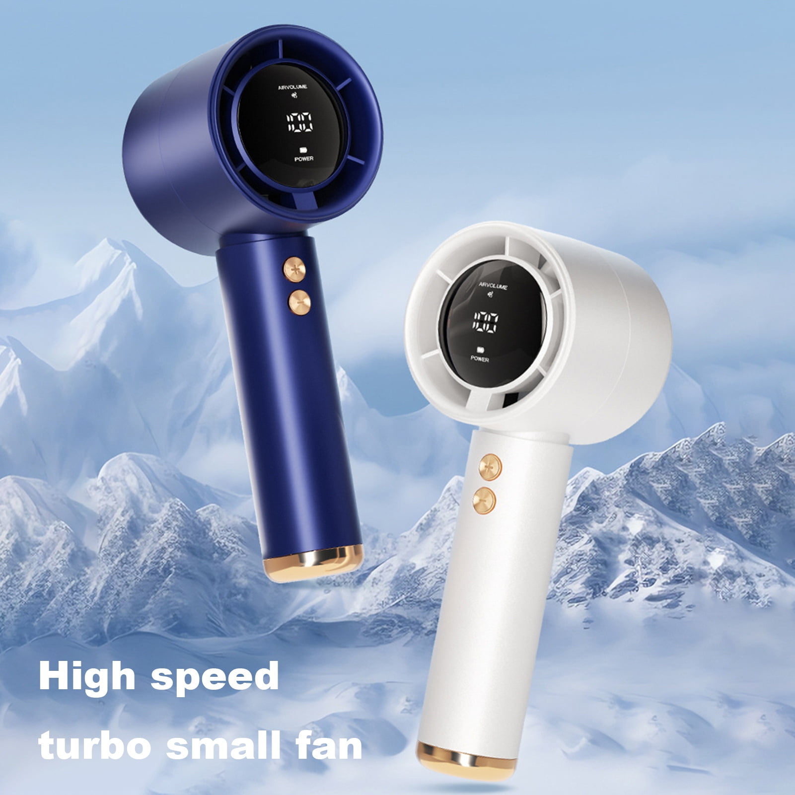 NIBOLOG Portable Handheld Fan with Digital Display Wind Speed ...