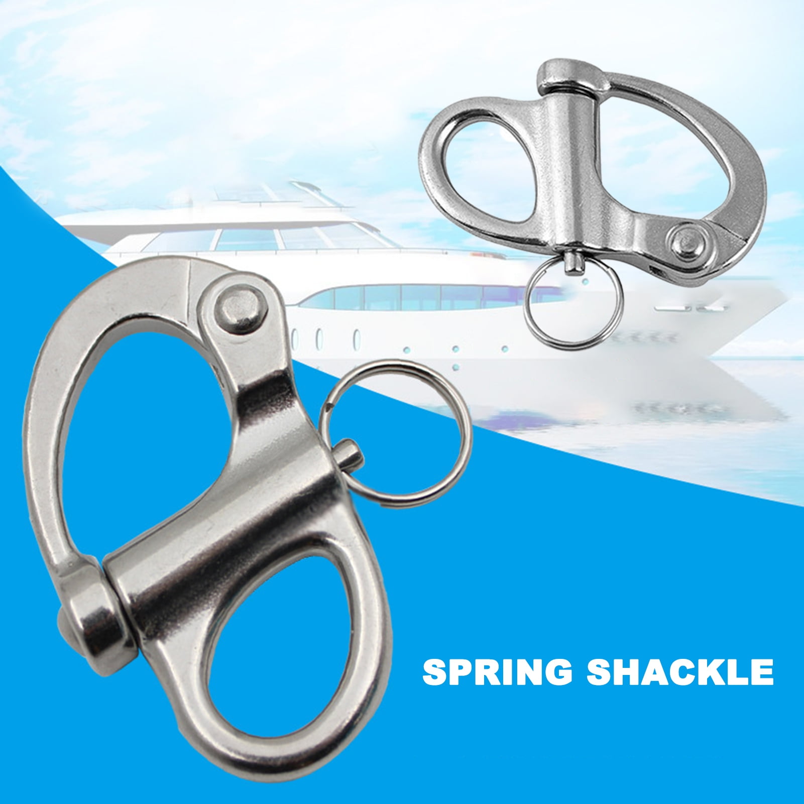 NIBOLOG Portable Quick Release Boat Chain Spring Shackle Stainless ...