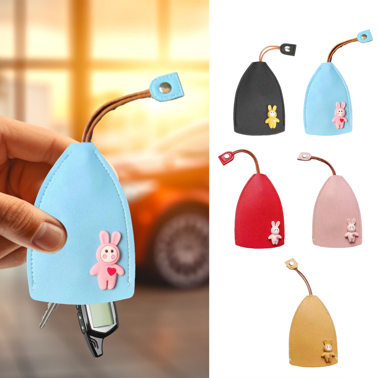 NIBOLOG Pull-Out Car Key Bag - Wear-Resistant Cute Design, Compact Size ...