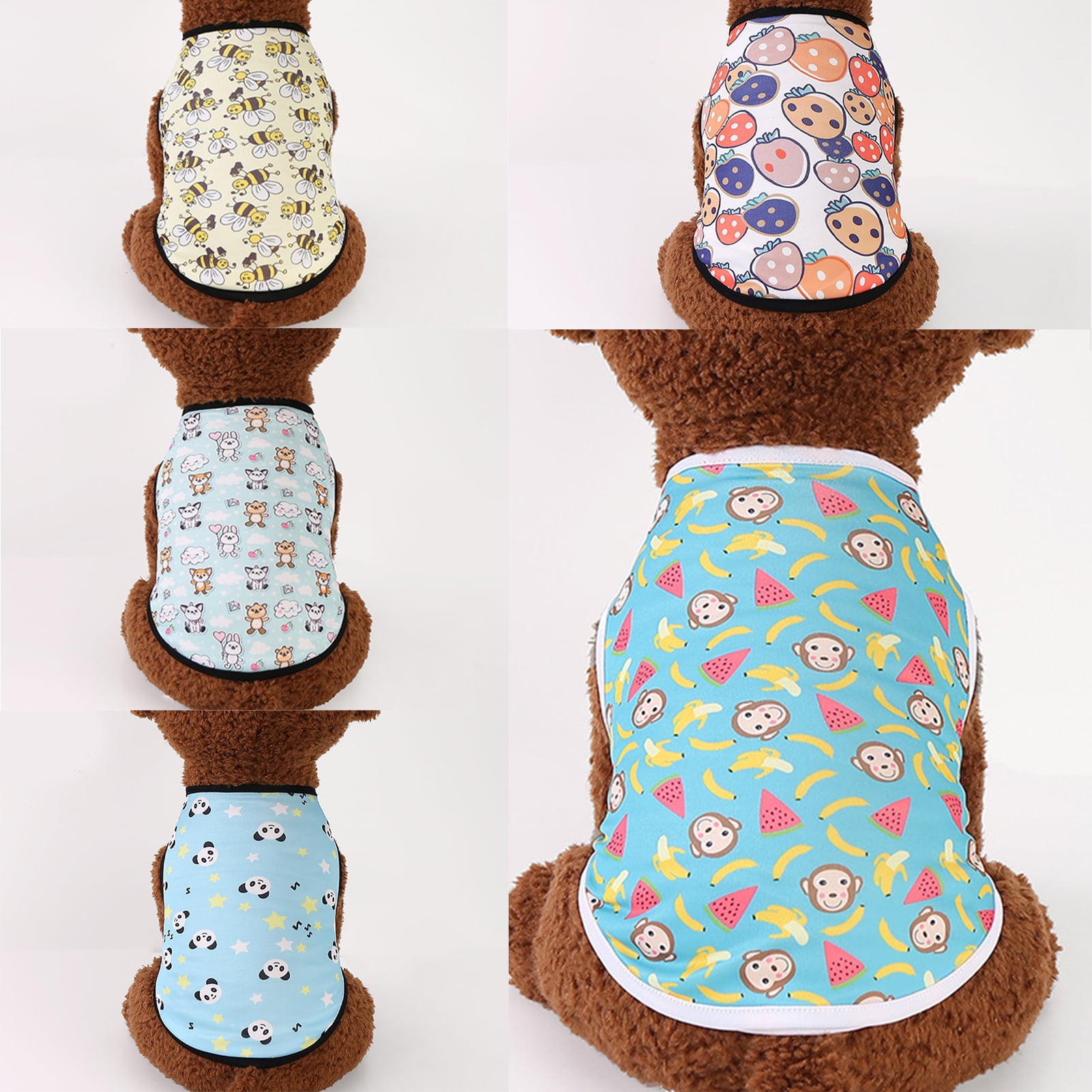 NIBOLOG Puppy T-Shirt Cartoon Printing Adorable Polyester Two-legged ...