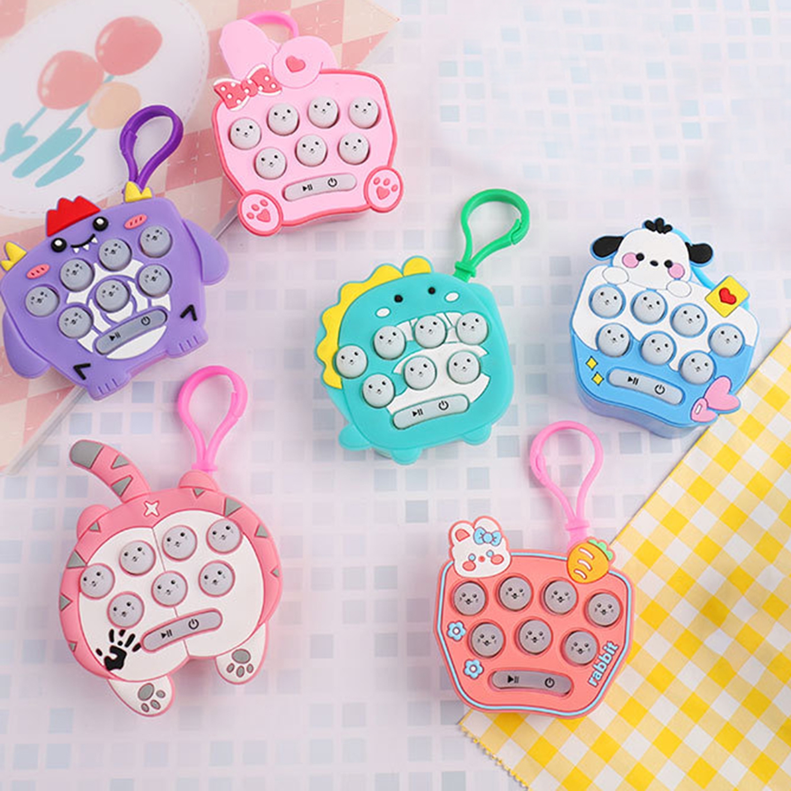 NIBOLOG Push Bubble Game Light-Up Early Educational Handheld Funny ...