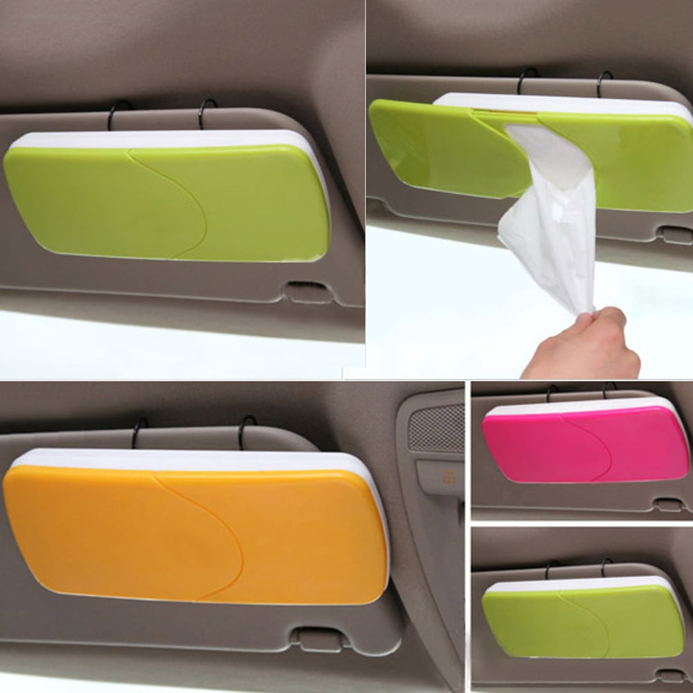 NIBOLOG Push-pull Design Car Sun Visor Tissue Box Storage Case ...
