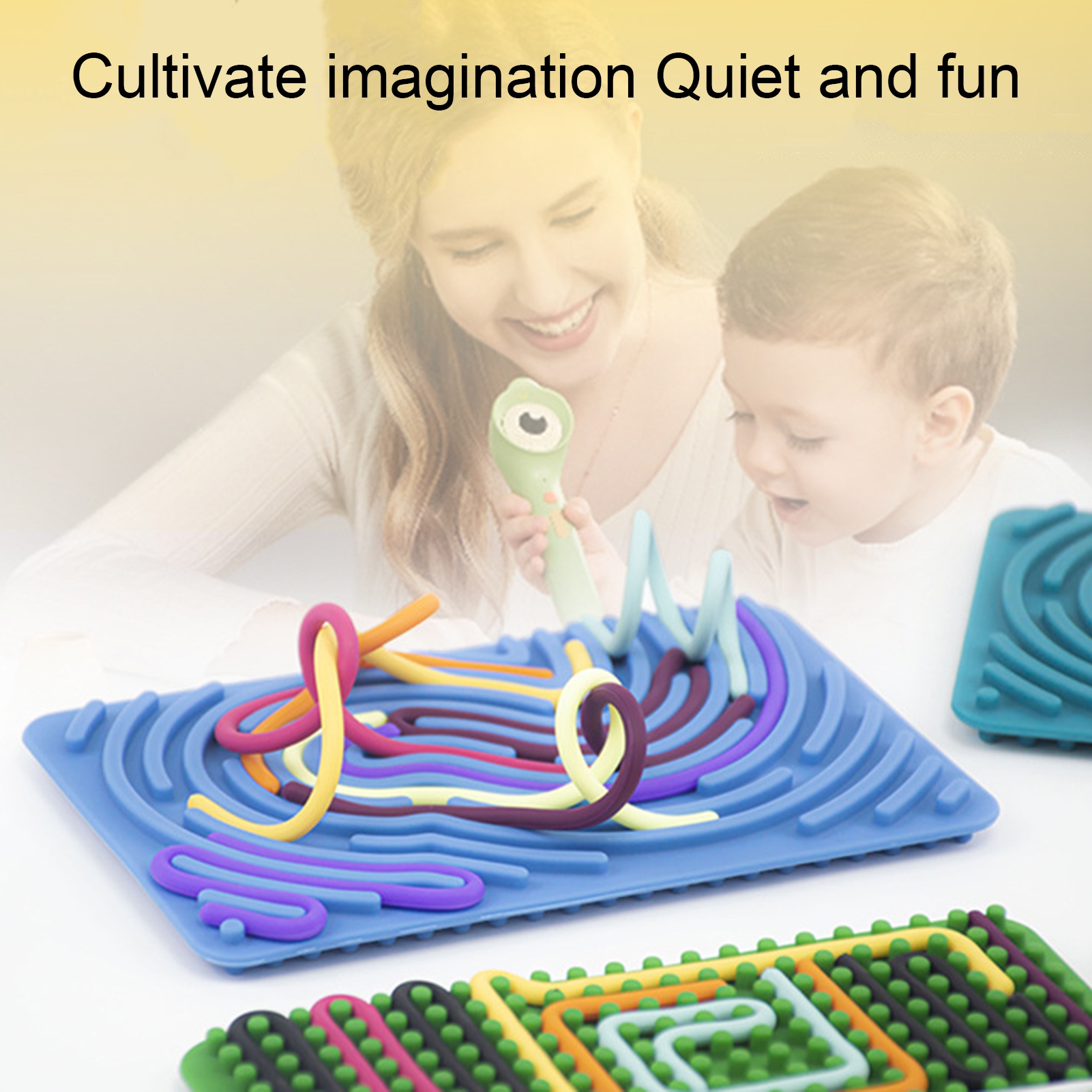 NIBOLOG Rectangle Sensory Board Calming Stress Relief Silicone Strip ...