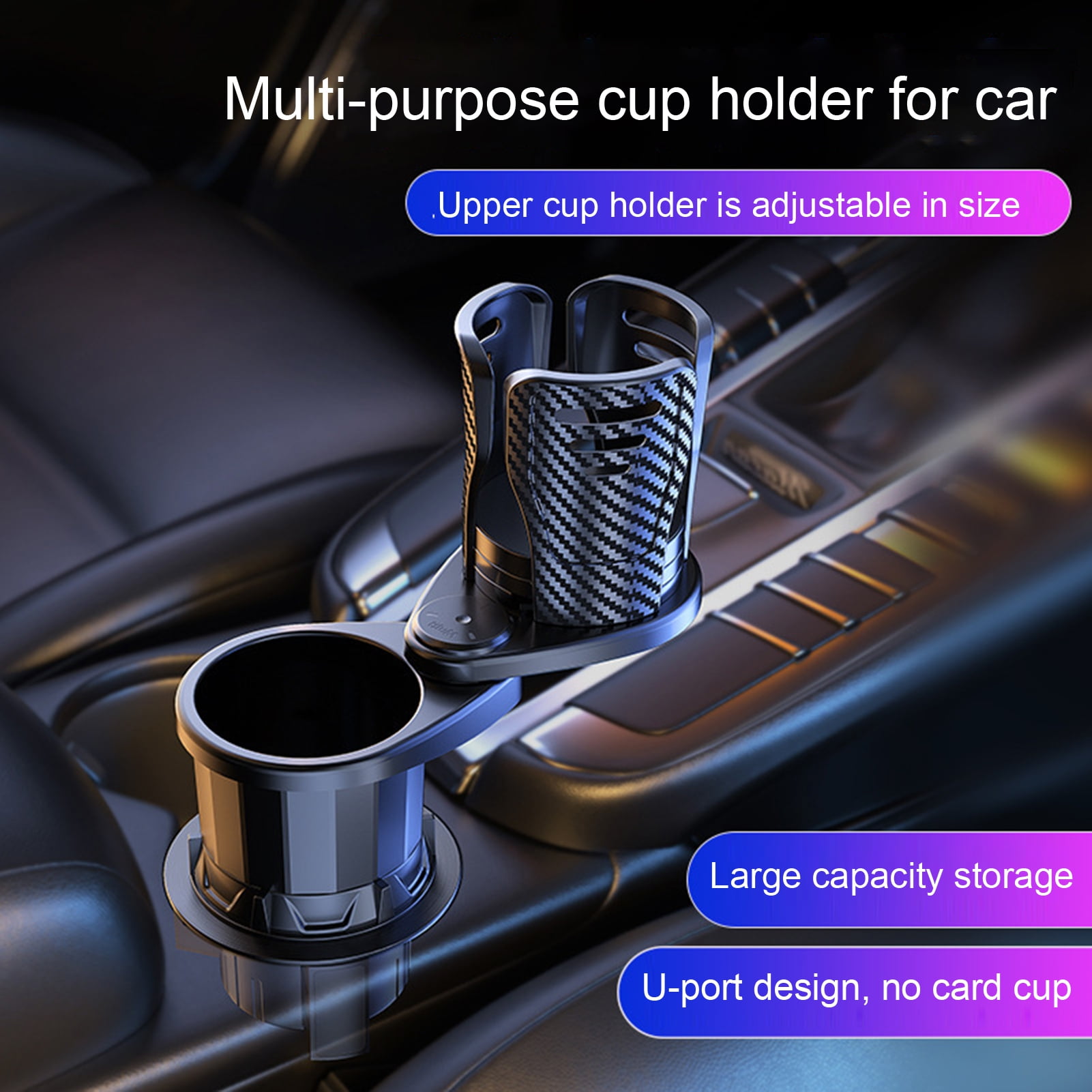 NIBOLOG Retractable Vehicle Cup Holder - Easy Fix Space-saving ...