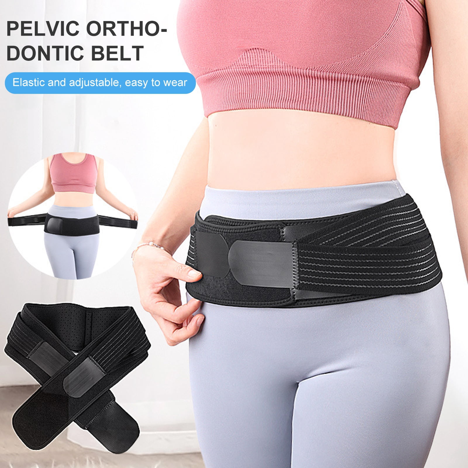 NIBOLOG Sacroiliac Si Joint Belt Fastener Tape Stretch Breathable Women ...