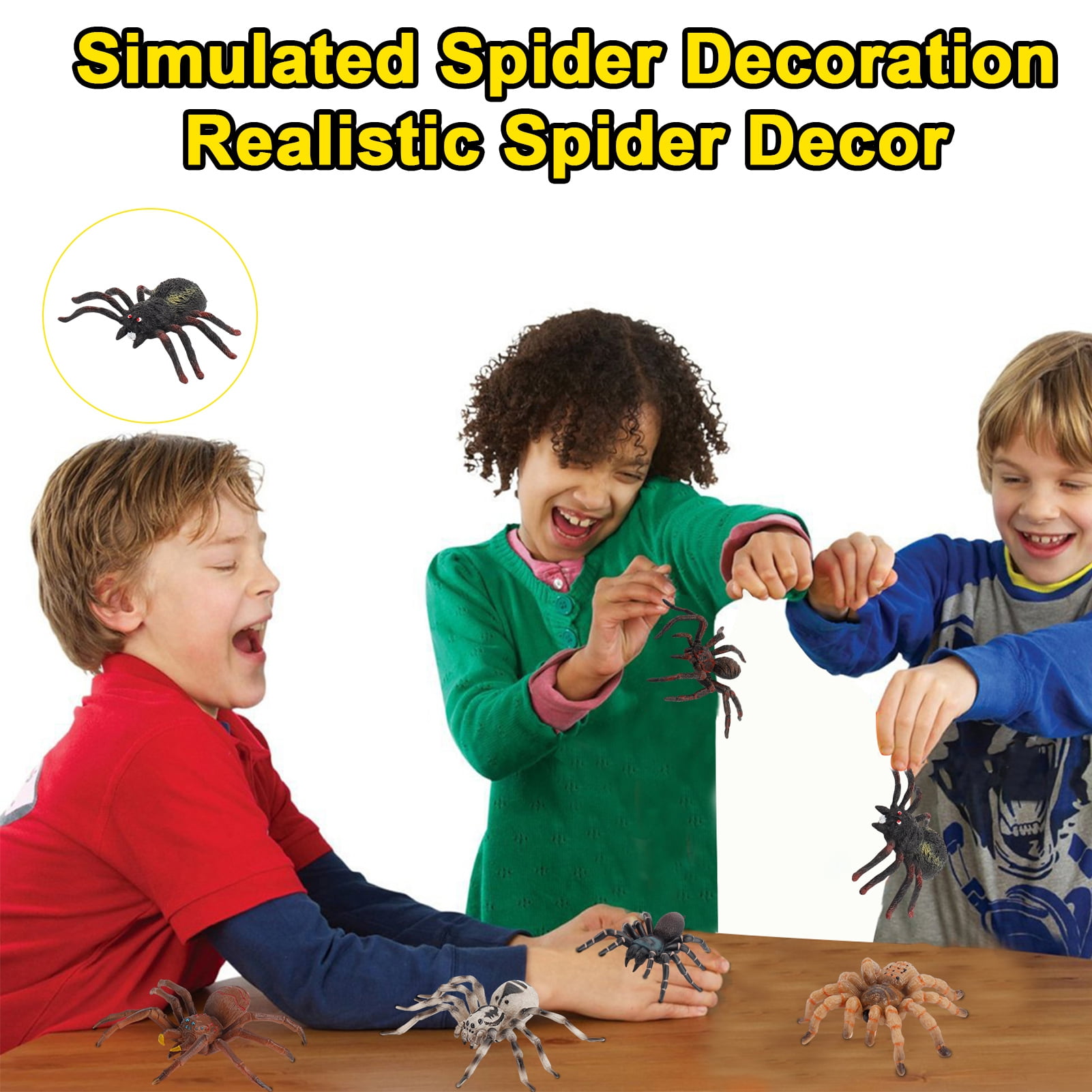 NIBOLOG Simulated Spider Toy Realistic Creepy PVC Spider Figurine ...